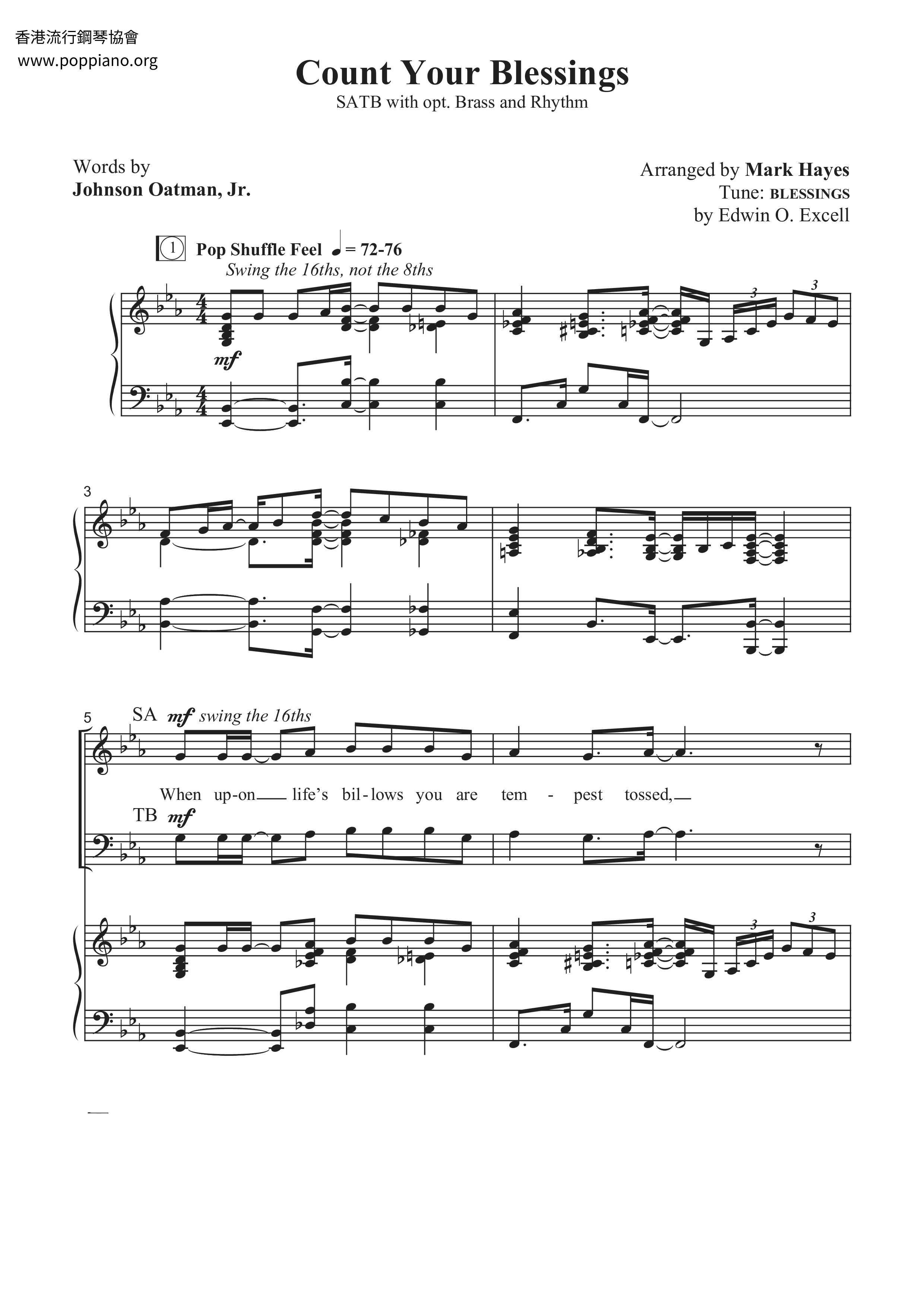 Hymn-Count Your Blessings Sheet Music pdf, - Free Score Download ★