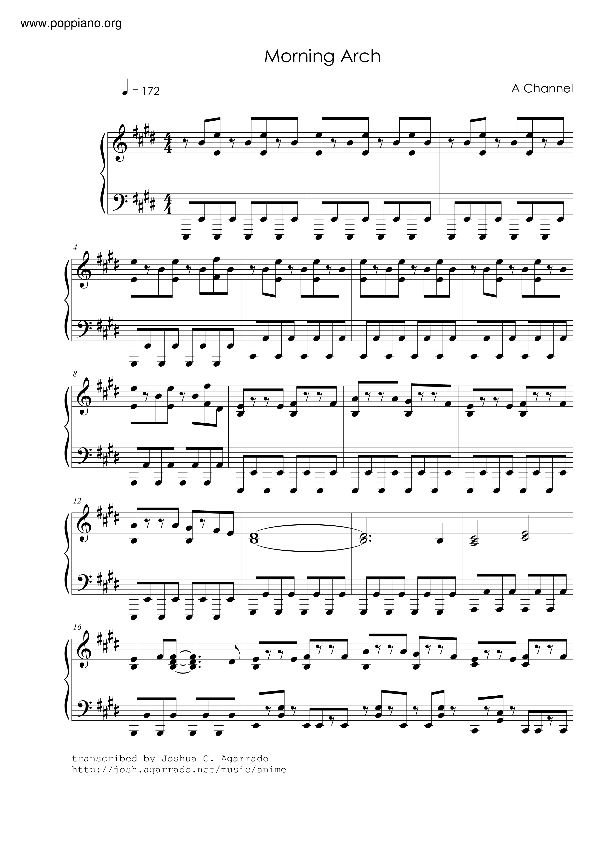 ★ 河野萬里奈-Morning Arch Sheet Music pdf, - Free Score Download