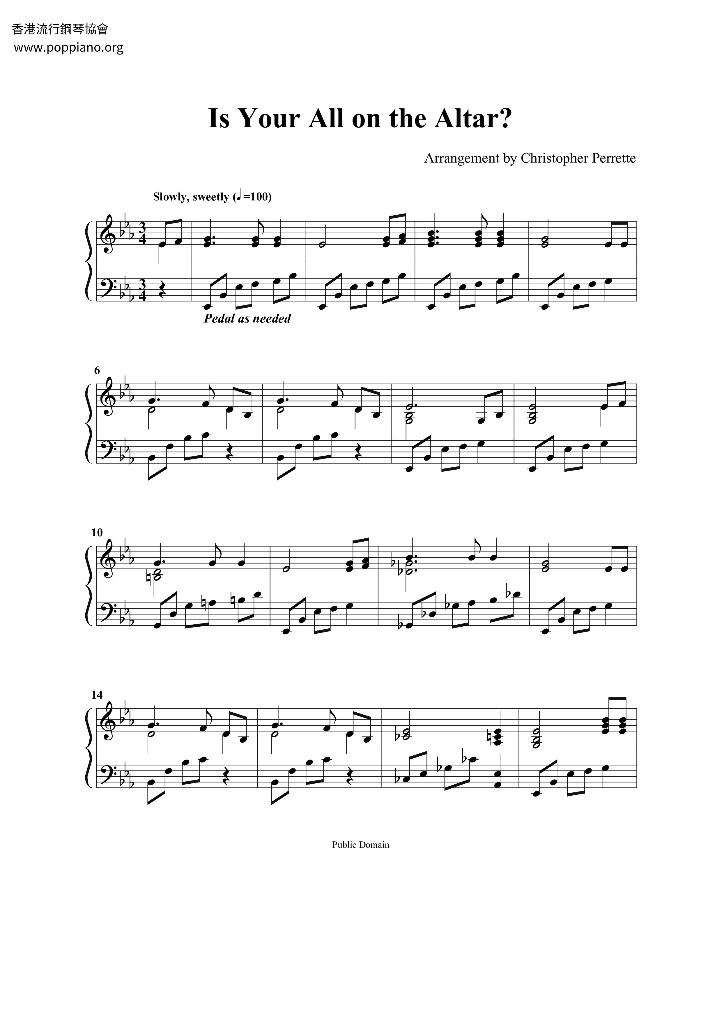 Hymn-Is Your All On The Altar? Sheet Music pdf, - Free Score Download ★