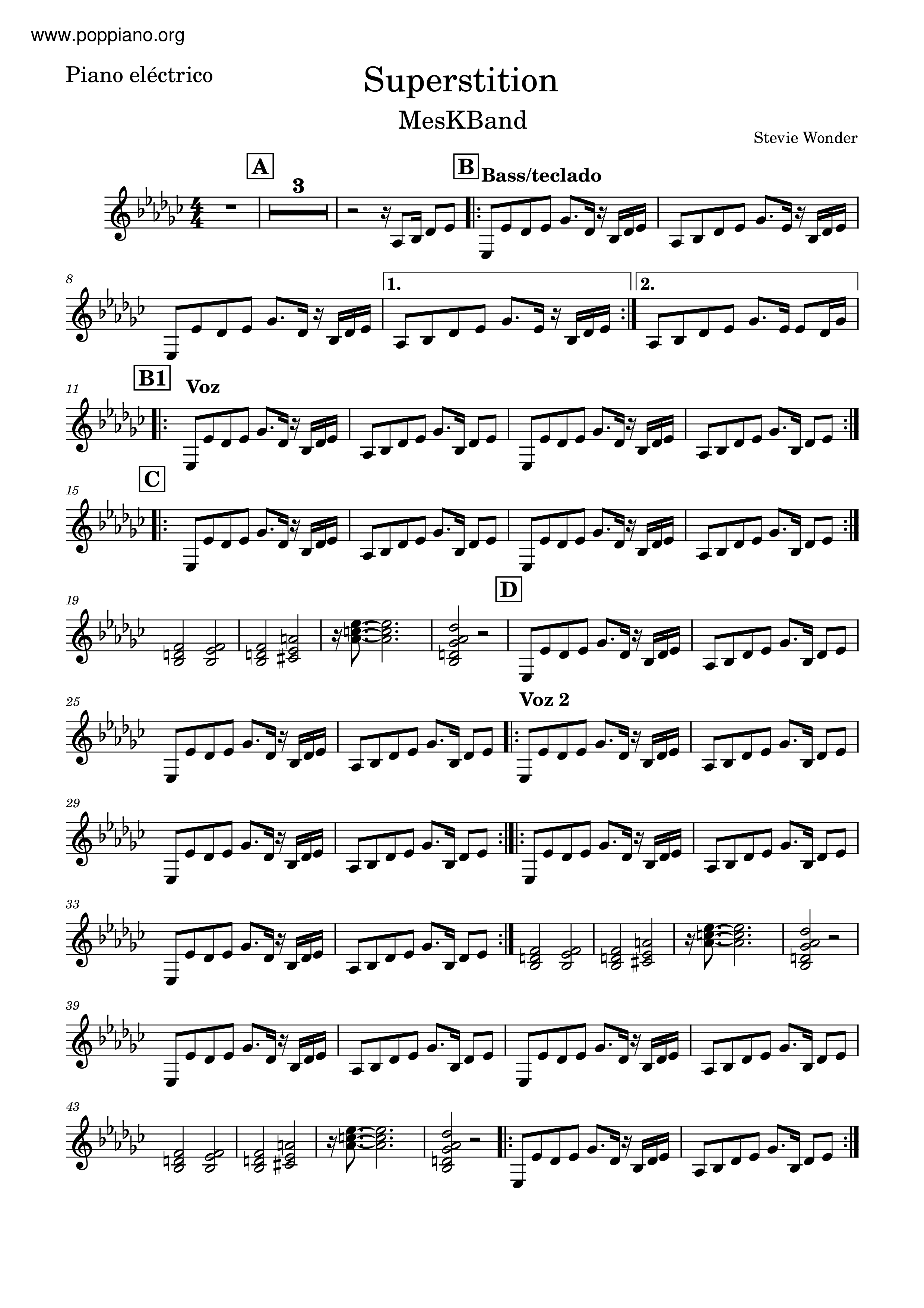 Stevie Wonder-Superstition Sheet Music pdf, - Free Score Download ★