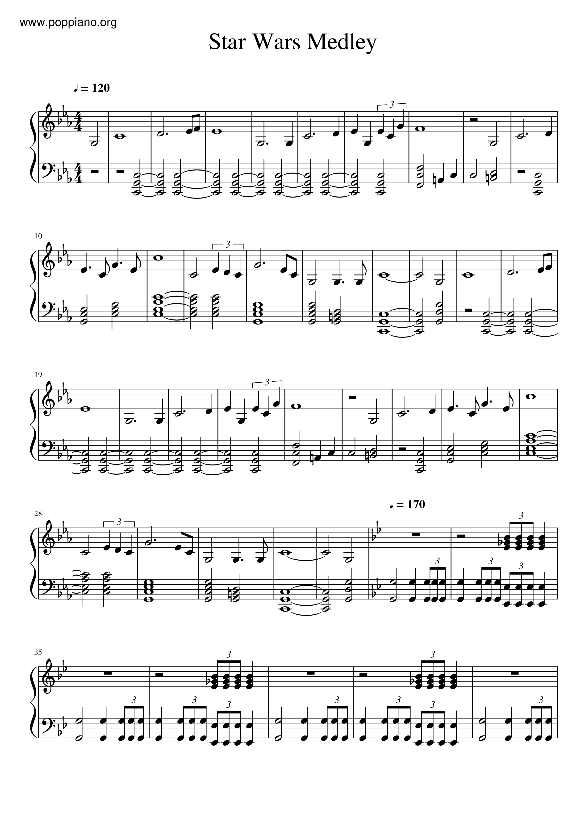 John Williams-Star Wars Medley Sheet Music pdf, - Free Score Download ★