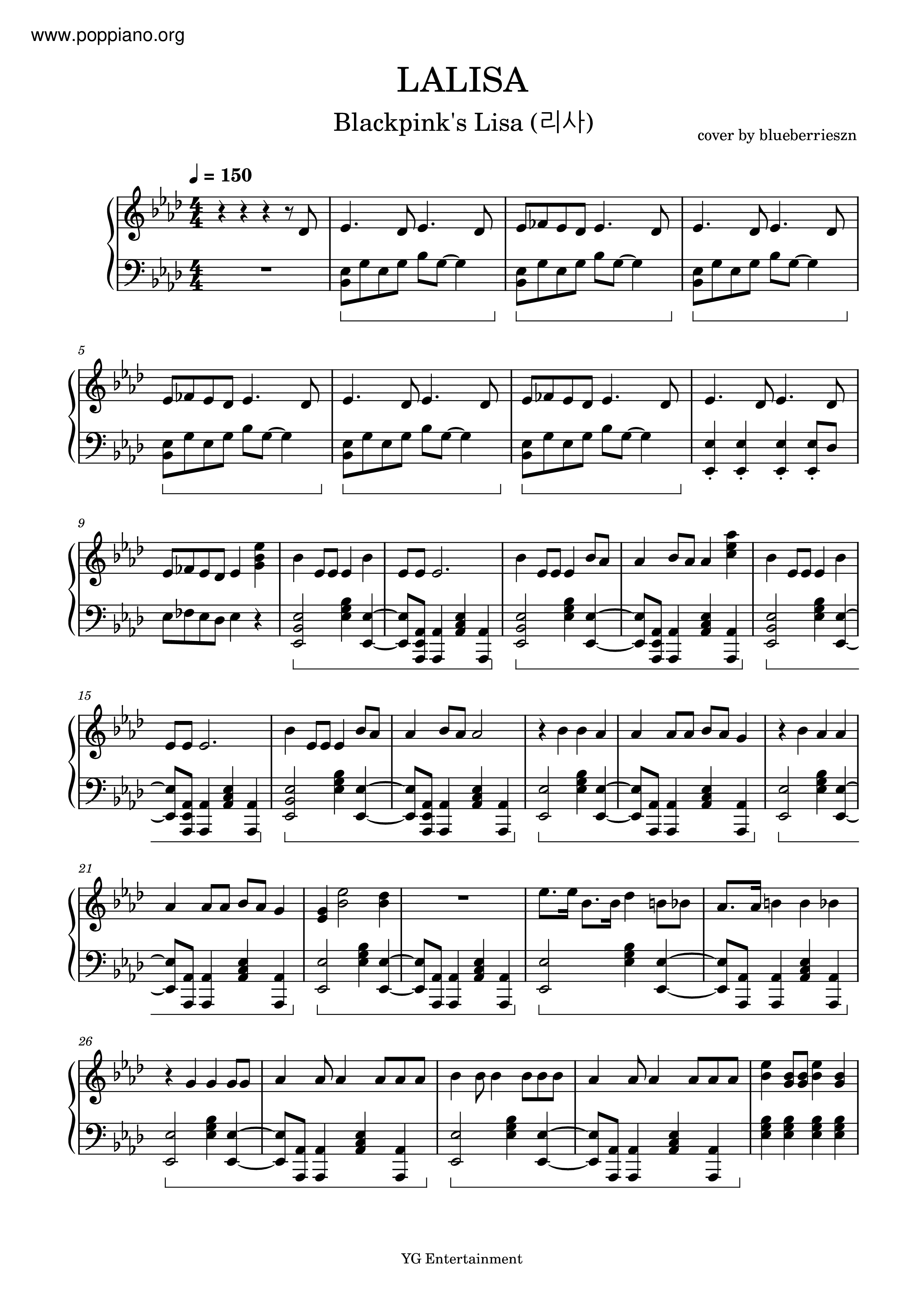 LiSA-Lalisa Sheet Music pdf, (織部 里沙) - Free Score Download ★
