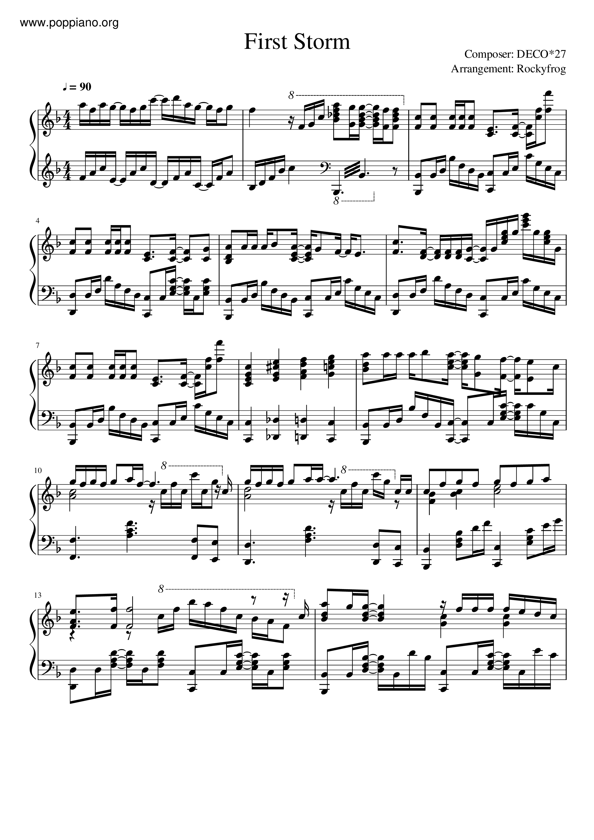 Deco*27-First Storm Sheet Music pdf, - Free Score Download ★