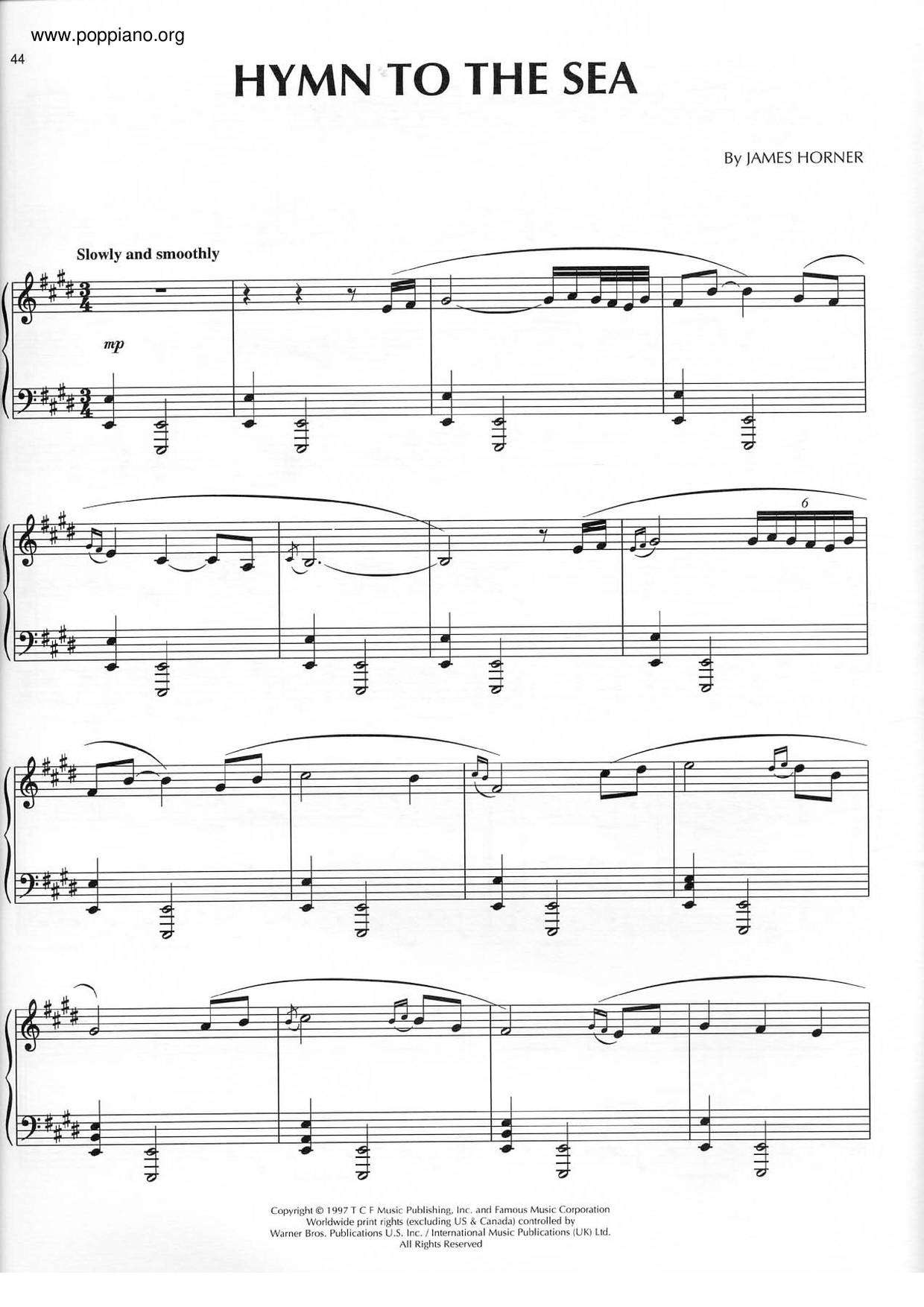 Titanic - Hymn To The Sea- PDF琴譜免費下載 | 香港流行鋼琴協會 ★ Titanic - Hymn To The Sea- PDF琴譜免費下載 | 香港流行鋼琴協會 ★