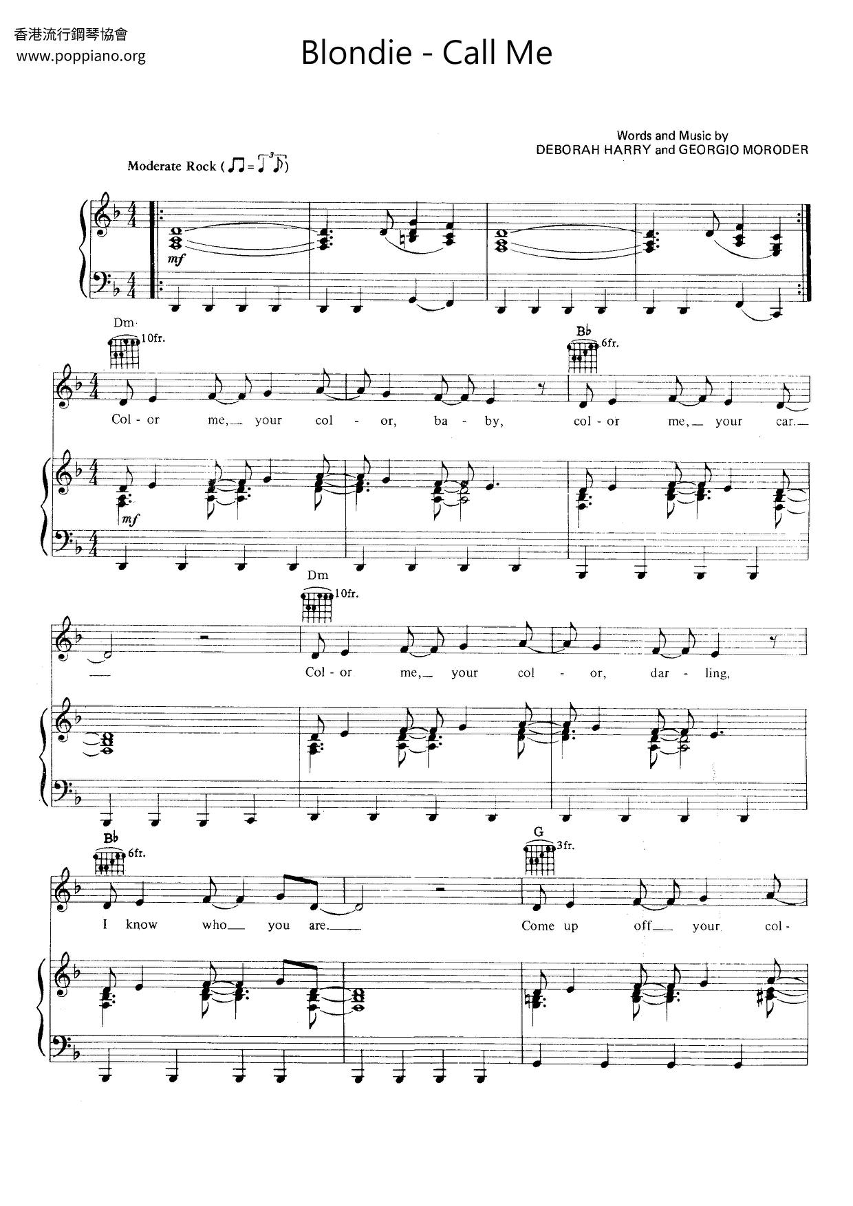 Call Me Sheet Music Piano Score Free Pdf Download Hk Pop Piano