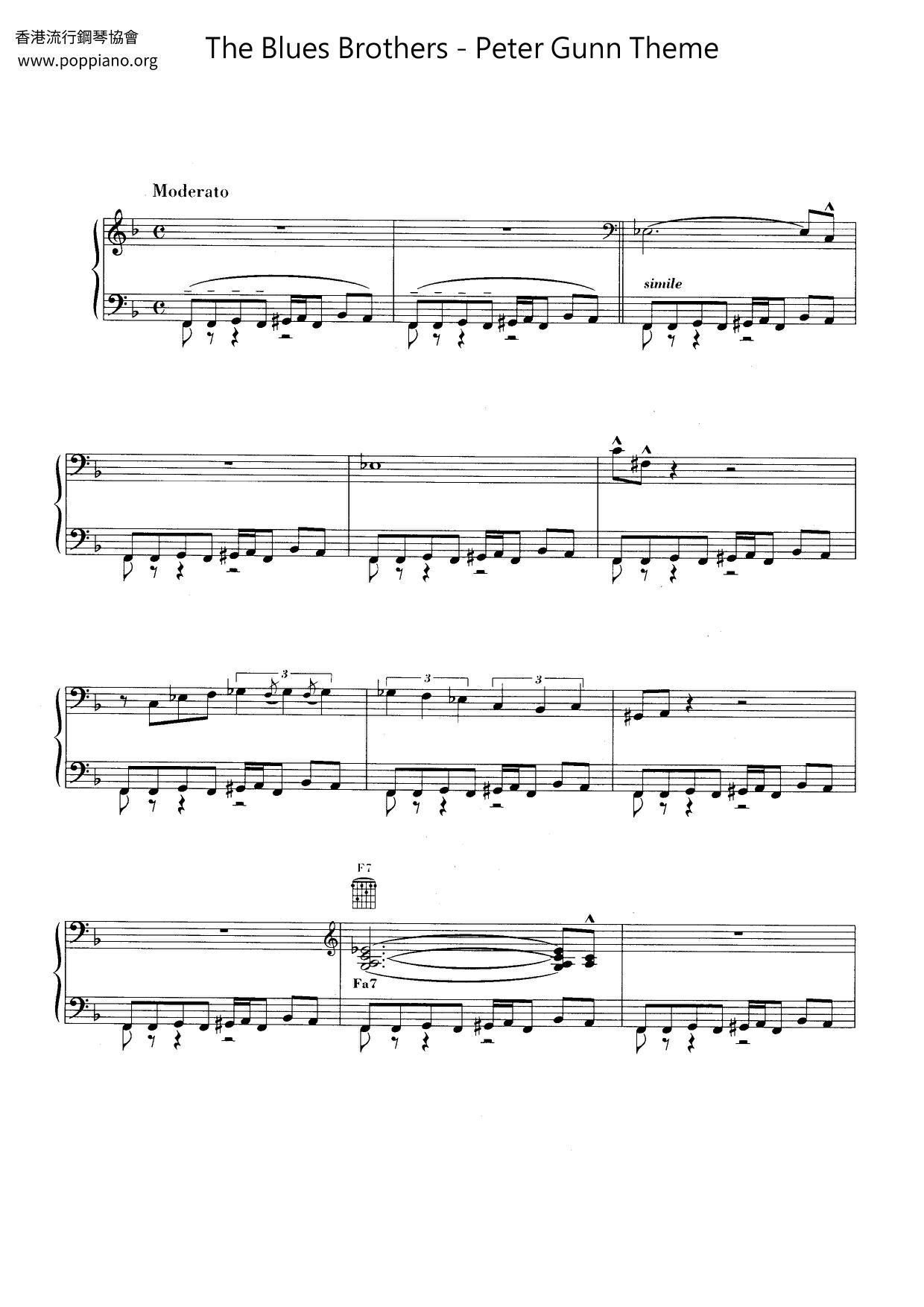 The Blues Brothers-Peter Gunn Theme Sheet Music pdf, - Free Score ...