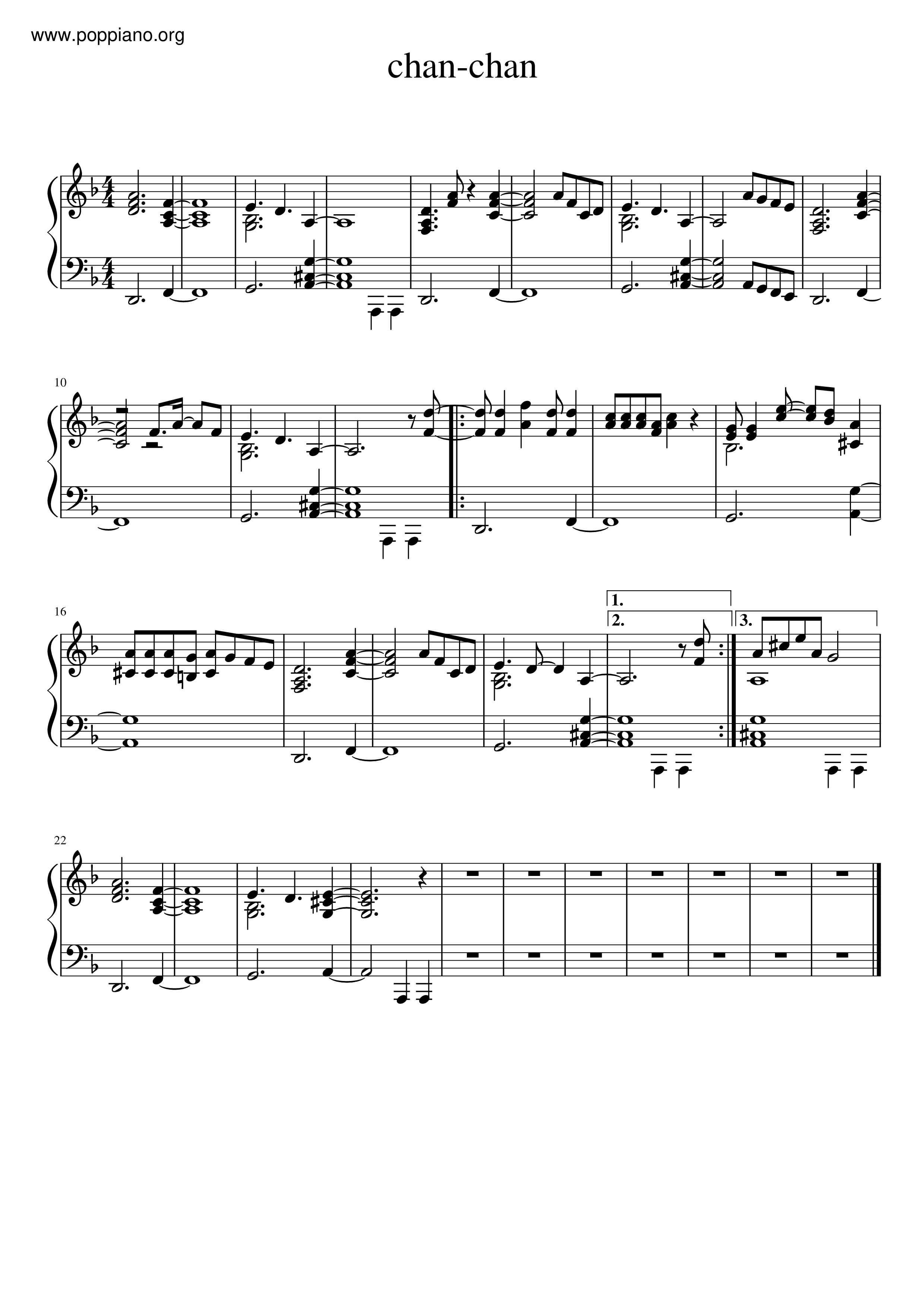 Buena Vista Social Club-Chan Chan Sheet Music pdf, - Free Score Download ★