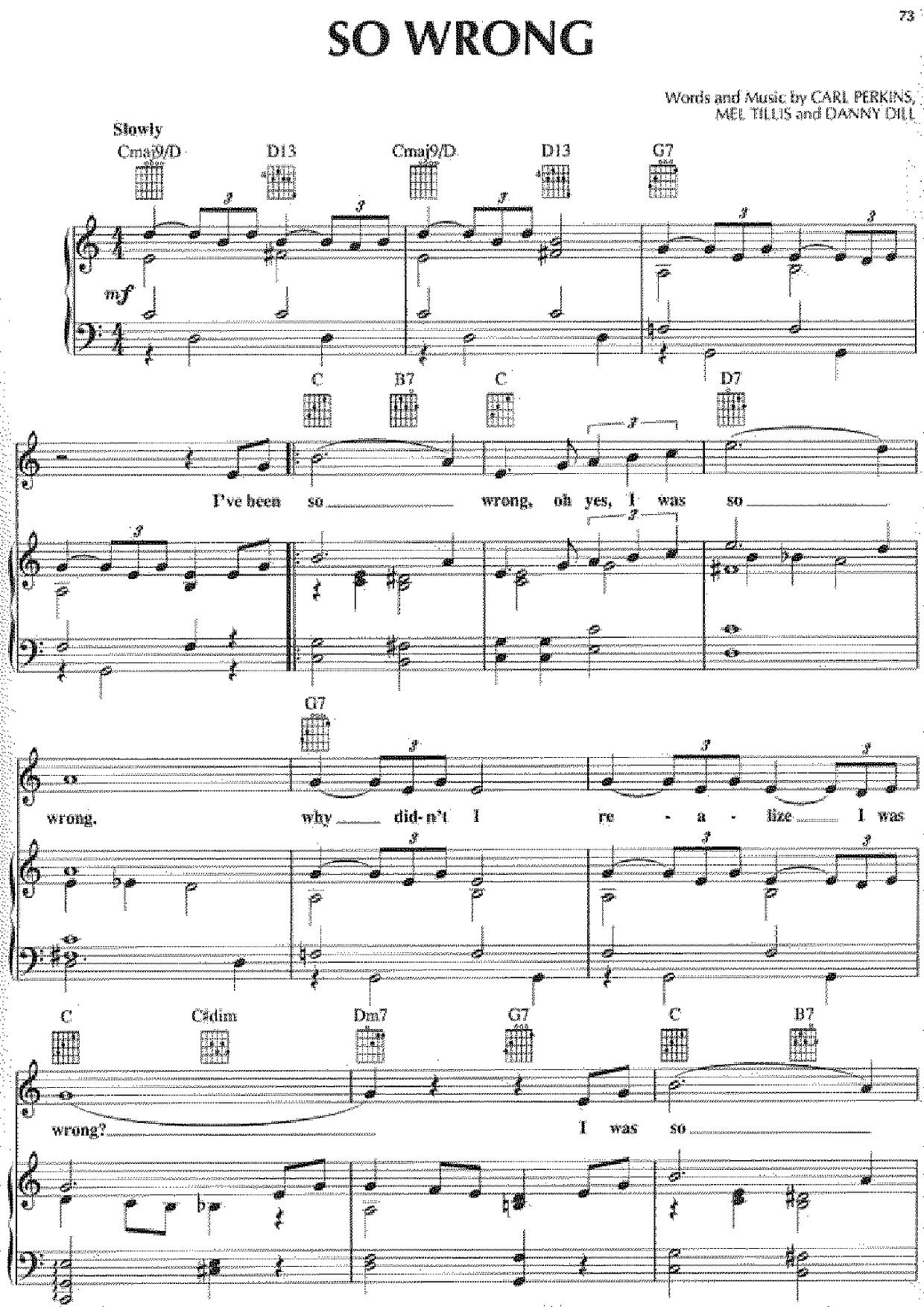 Patsy Cline-So Wrong 琴譜pdf-香港流行鋼琴協會琴譜下載 ★