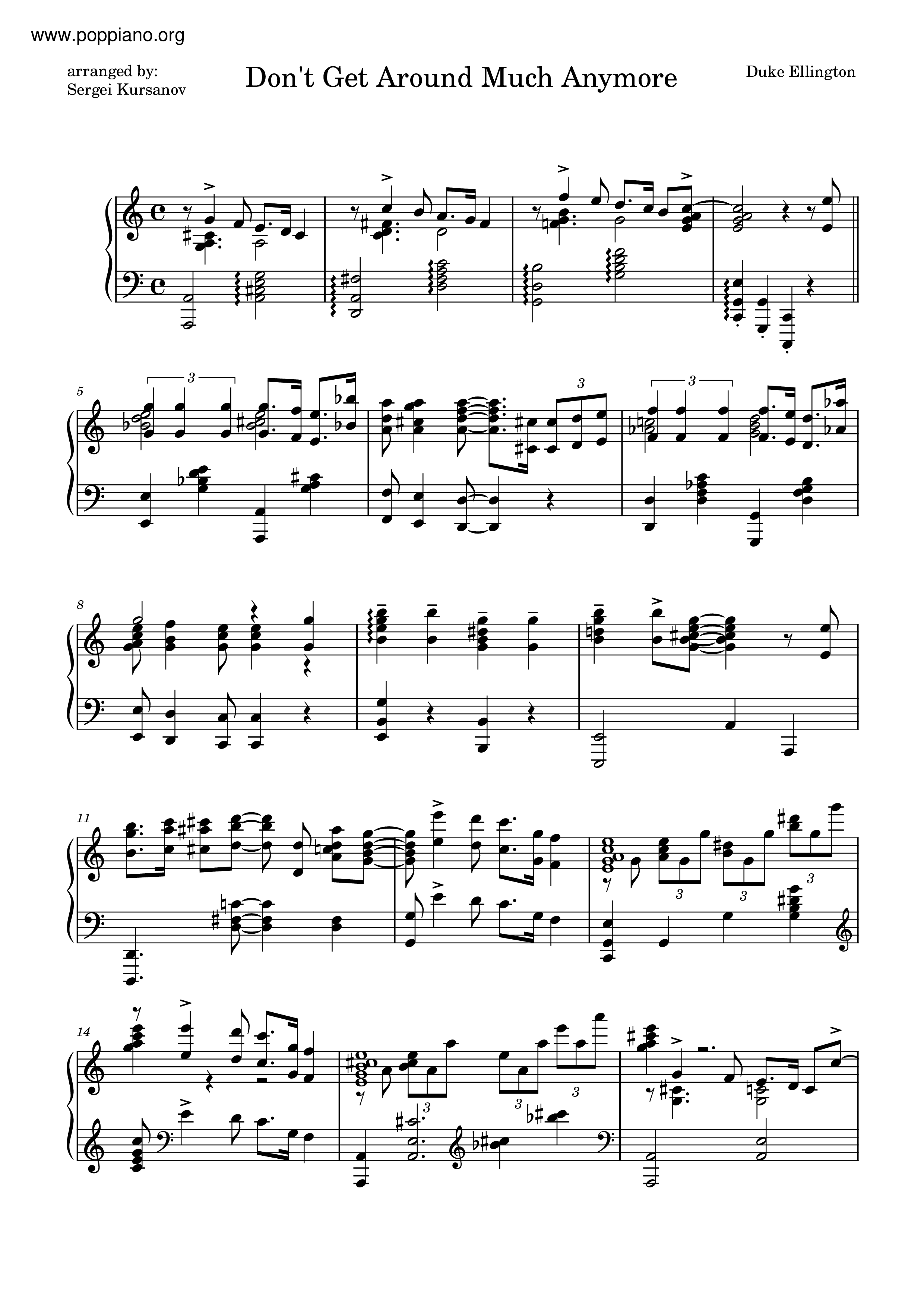 Duke Ellington-Don't Get Around Much Anymore Sheet Music pdf, - Free ...