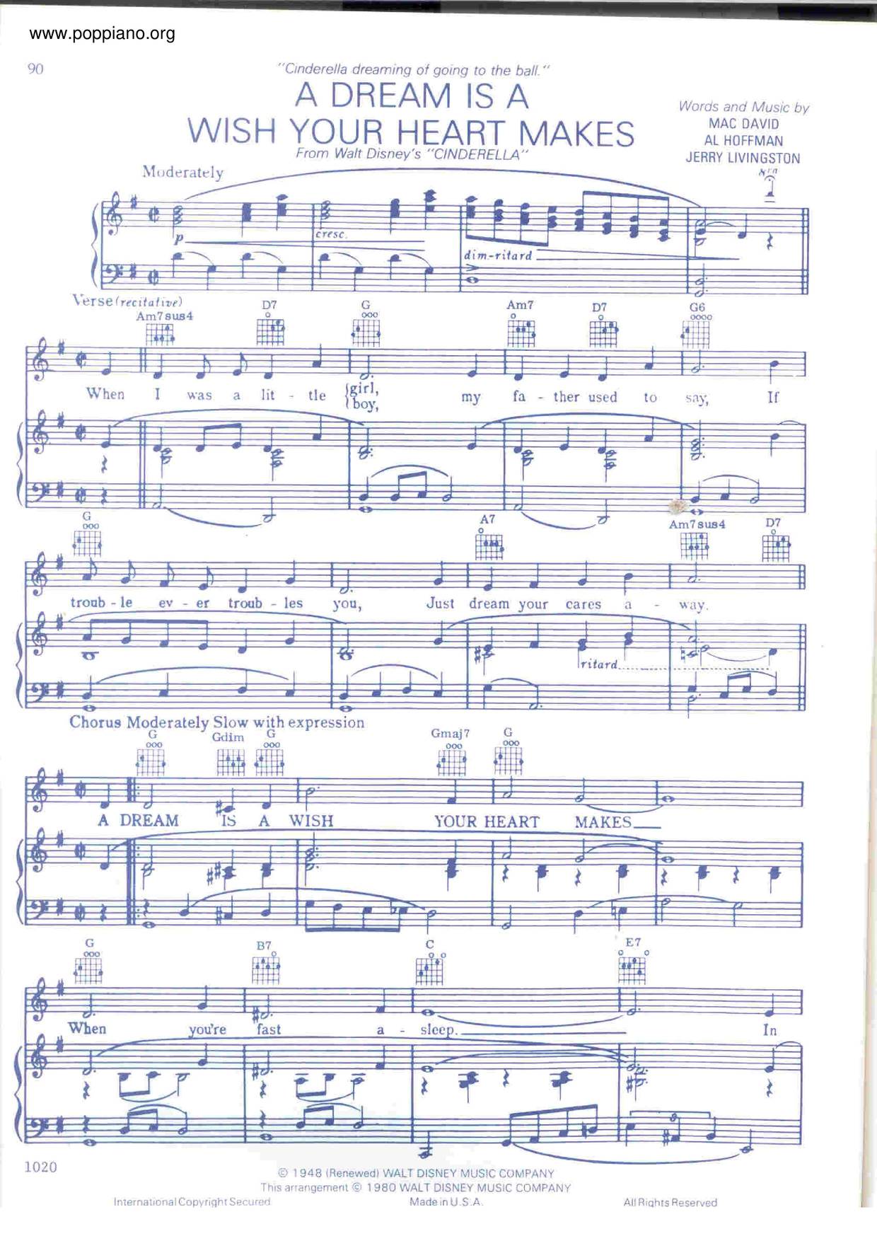 ★Lily James - Cinderella - A Dream Is A Wish Your Heart Makes ピアノ譜pdf- 香港ポップピアノ協会 無料PDF楽譜ダウンロード ...