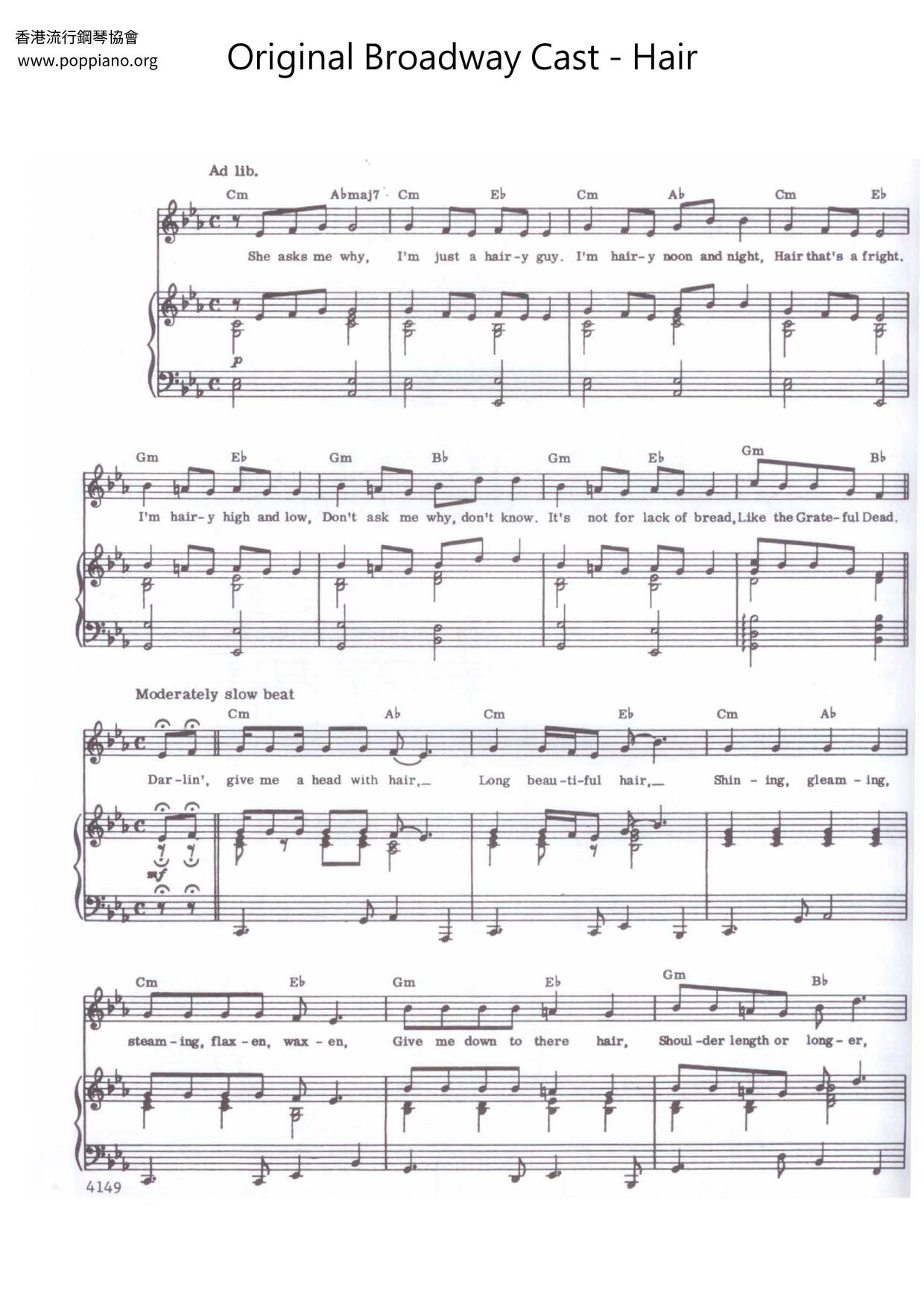 Original Broadway Cast-Hair Sheet Music pdf, - Free Score Download ★