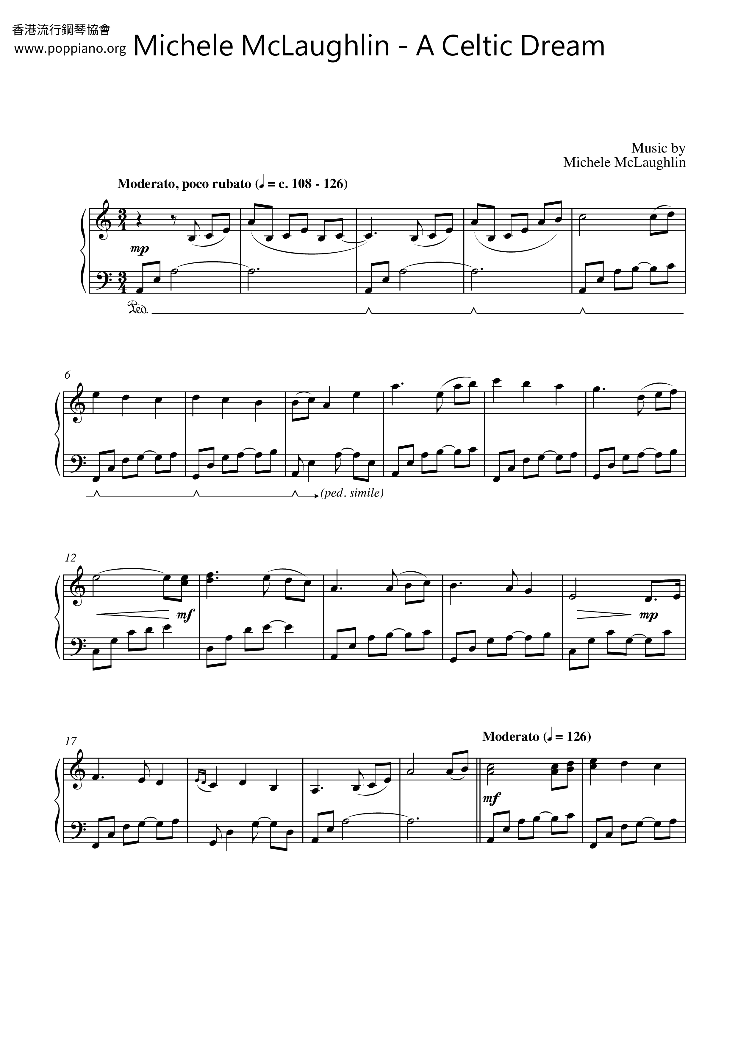Michele McLaughlin-A Celtic Dream Sheet Music pdf, - Free Score Download ★