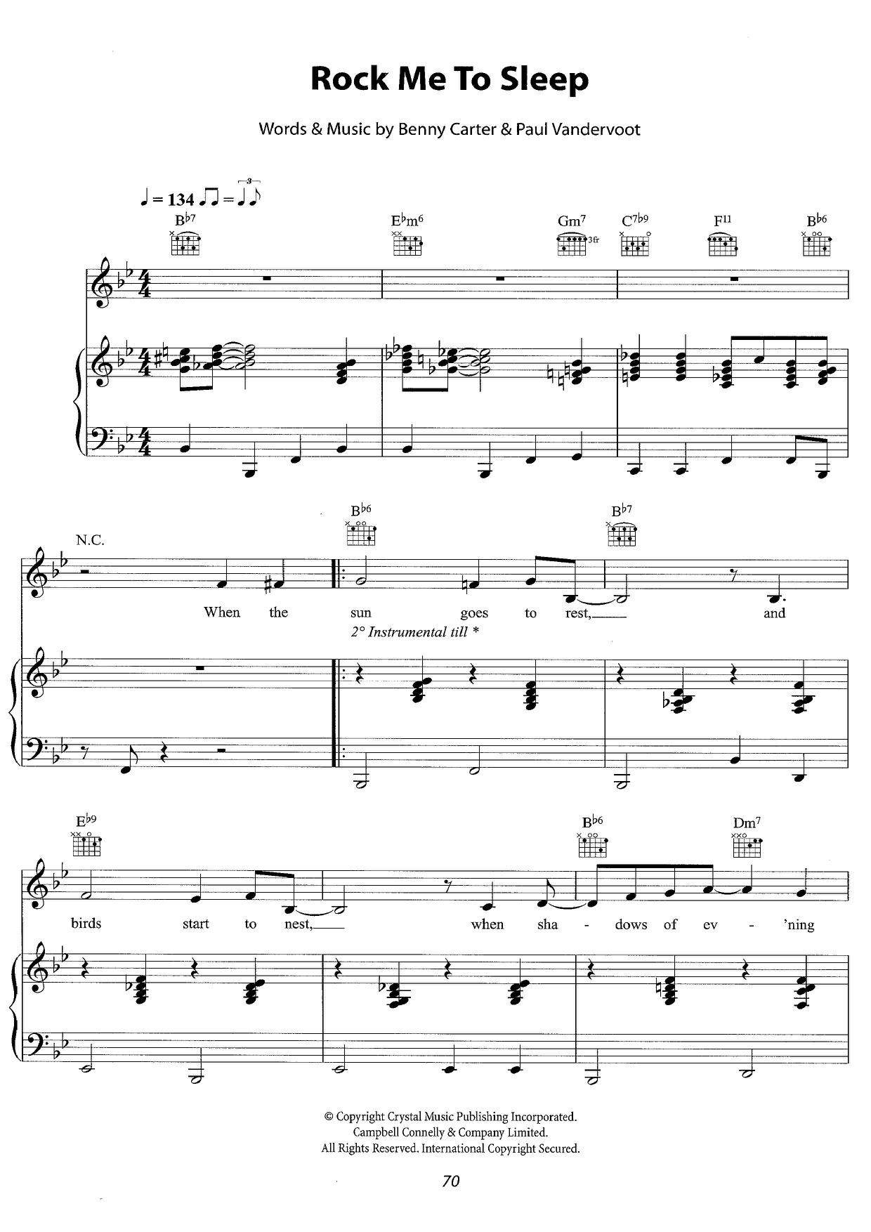 Peggy Lee-Rock Me To Sleep Sheet Music pdf, - Free Score Download ★