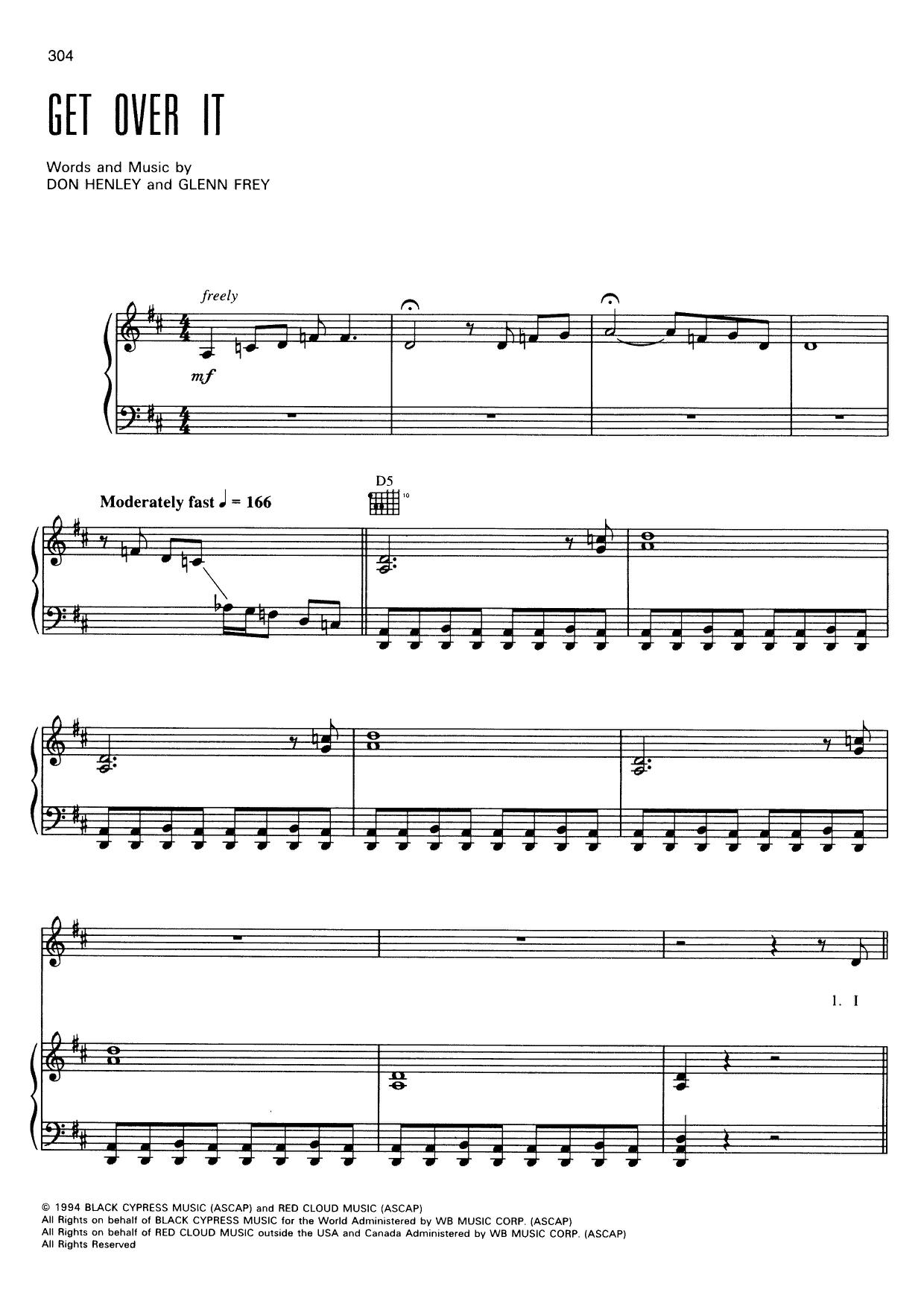 Eagles-Get Over It 琴譜pdf-香港流行鋼琴協會琴譜下載 ★