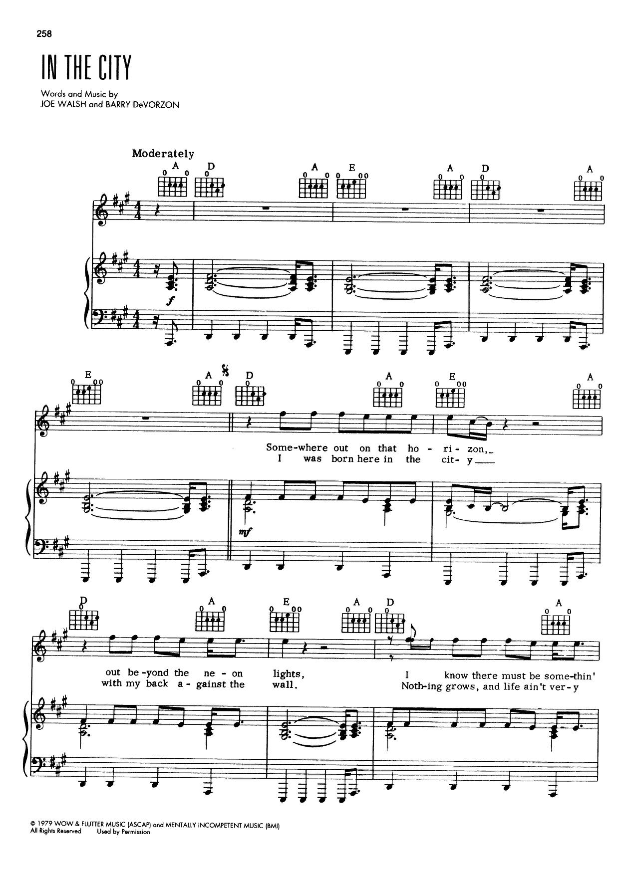 Eagles-In The City Sheet Music pdf, - Free Score Download ★