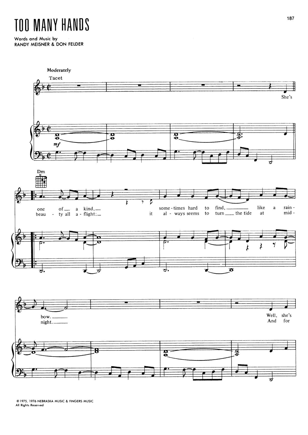 ★Eagles - Too Many Hands ピアノ譜pdf- 香港ポップピアノ協会 無料PDF楽譜ダウンロード gakufu