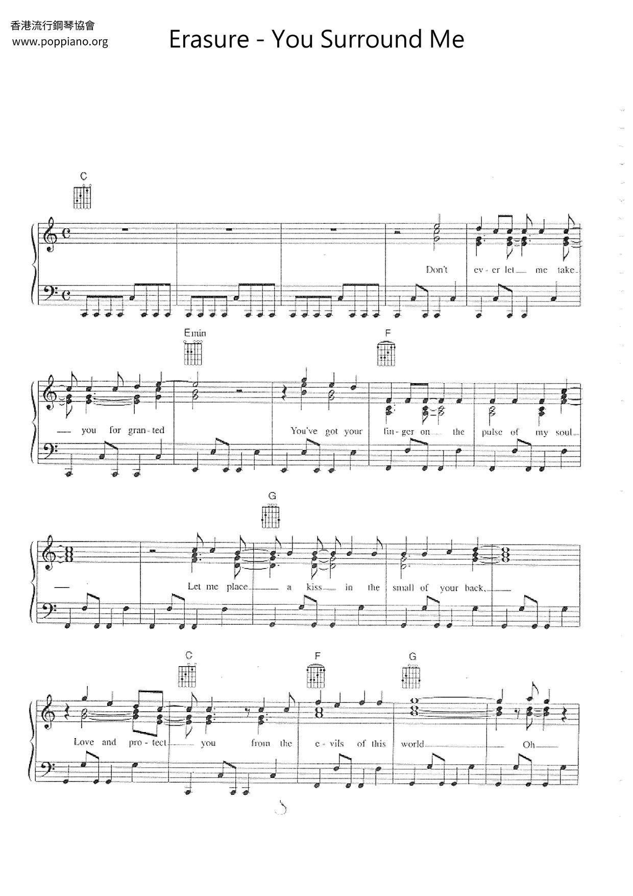 Erasure-You Surround Me Sheet Music pdf, - Free Score Download ★