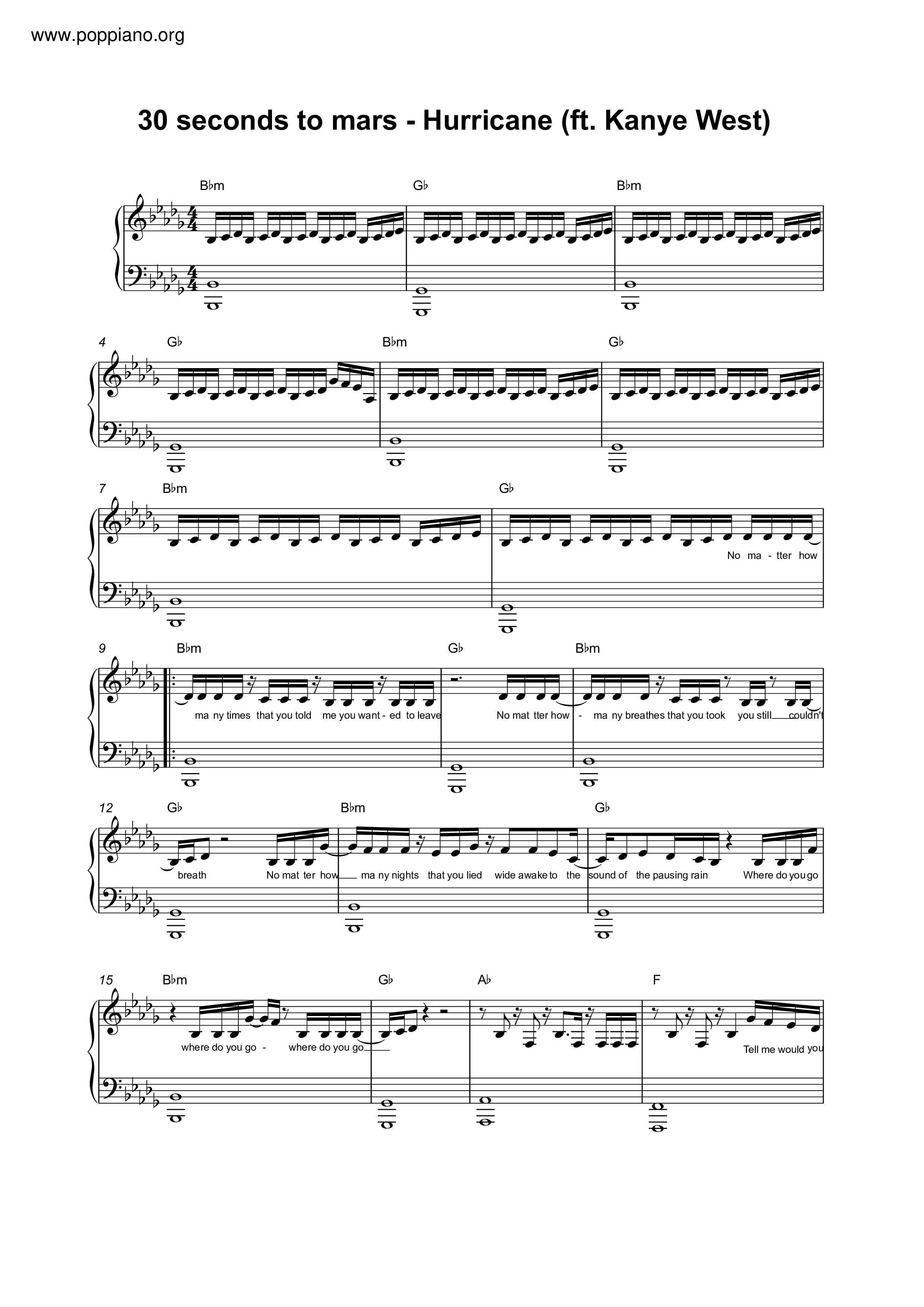 Kanye West, The Weeknd, Lil Baby-Hurricane Sheet Music pdf, - Free ...