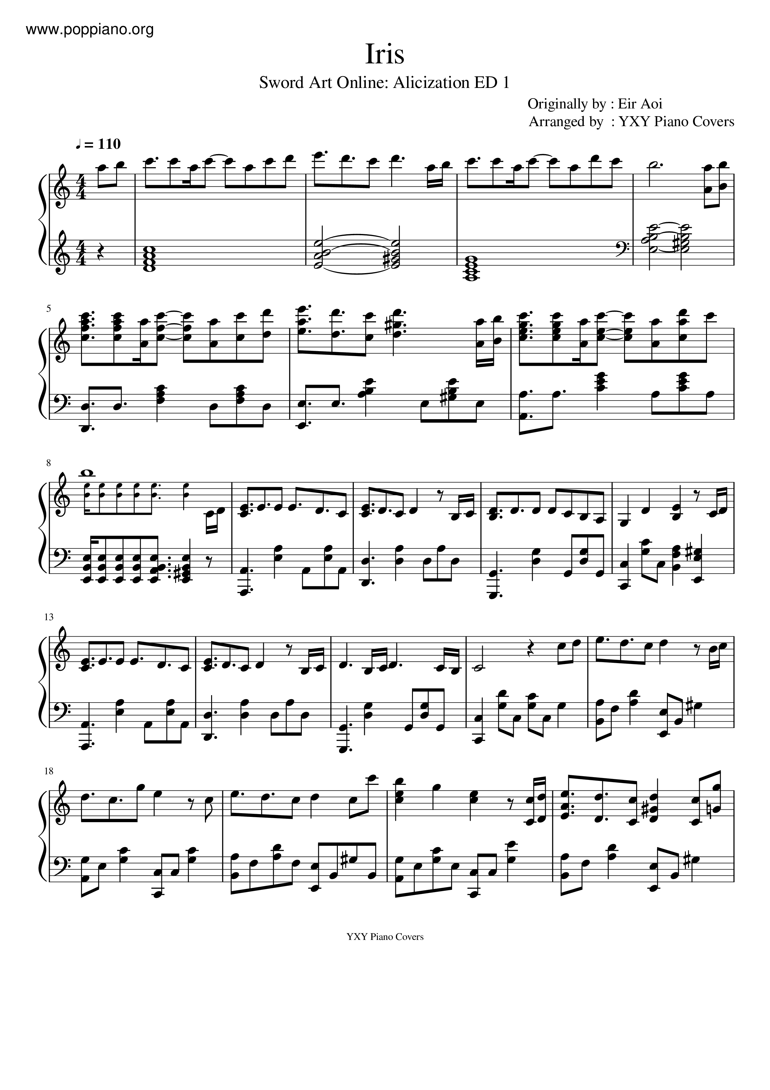 Eir Aoi-Iris Sheet Music pdf, - Free Score Download ★