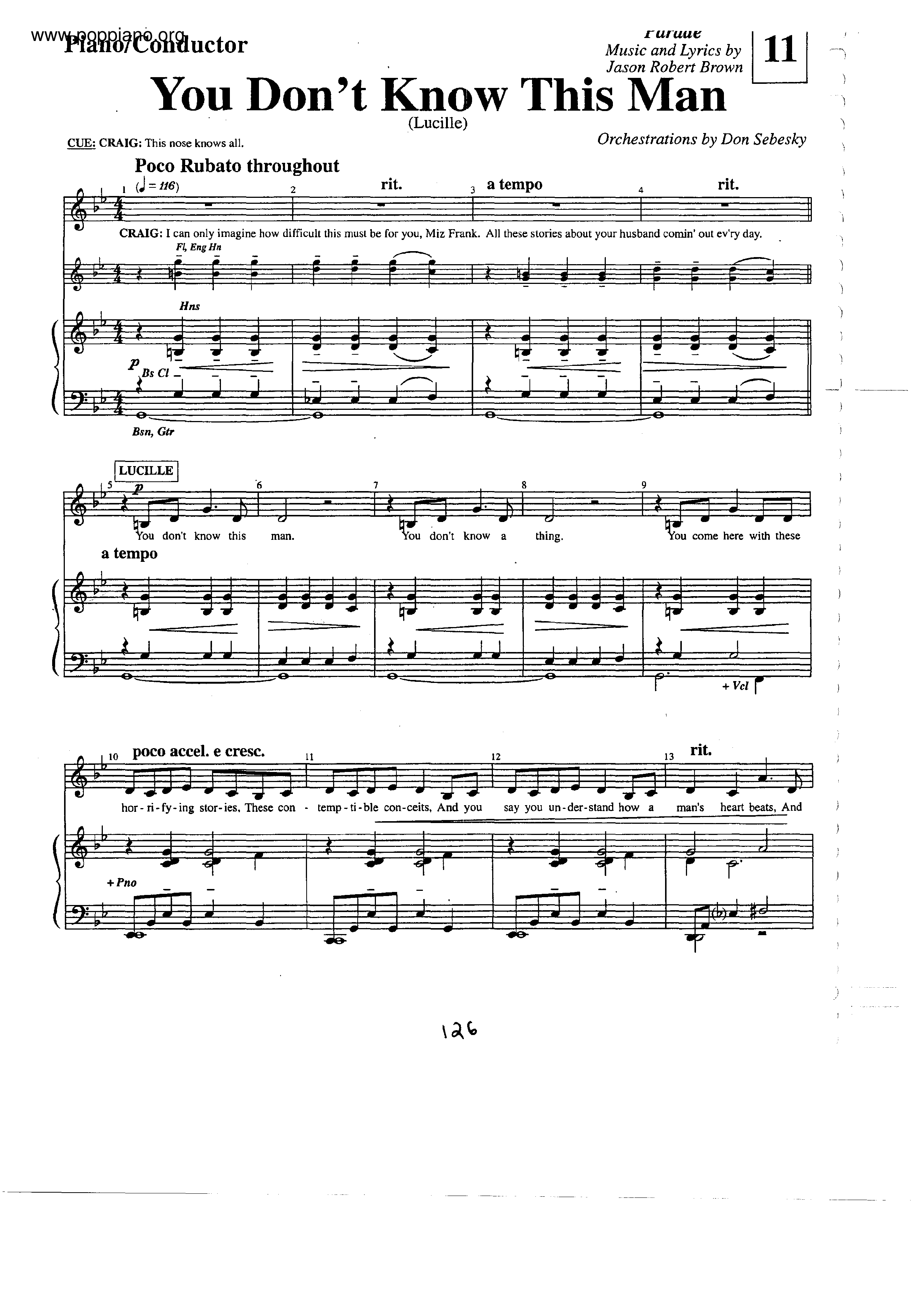 Jason Robert Brown-You Don't Know This Man 琴譜pdf-香港流行鋼琴協會琴譜下載 ★