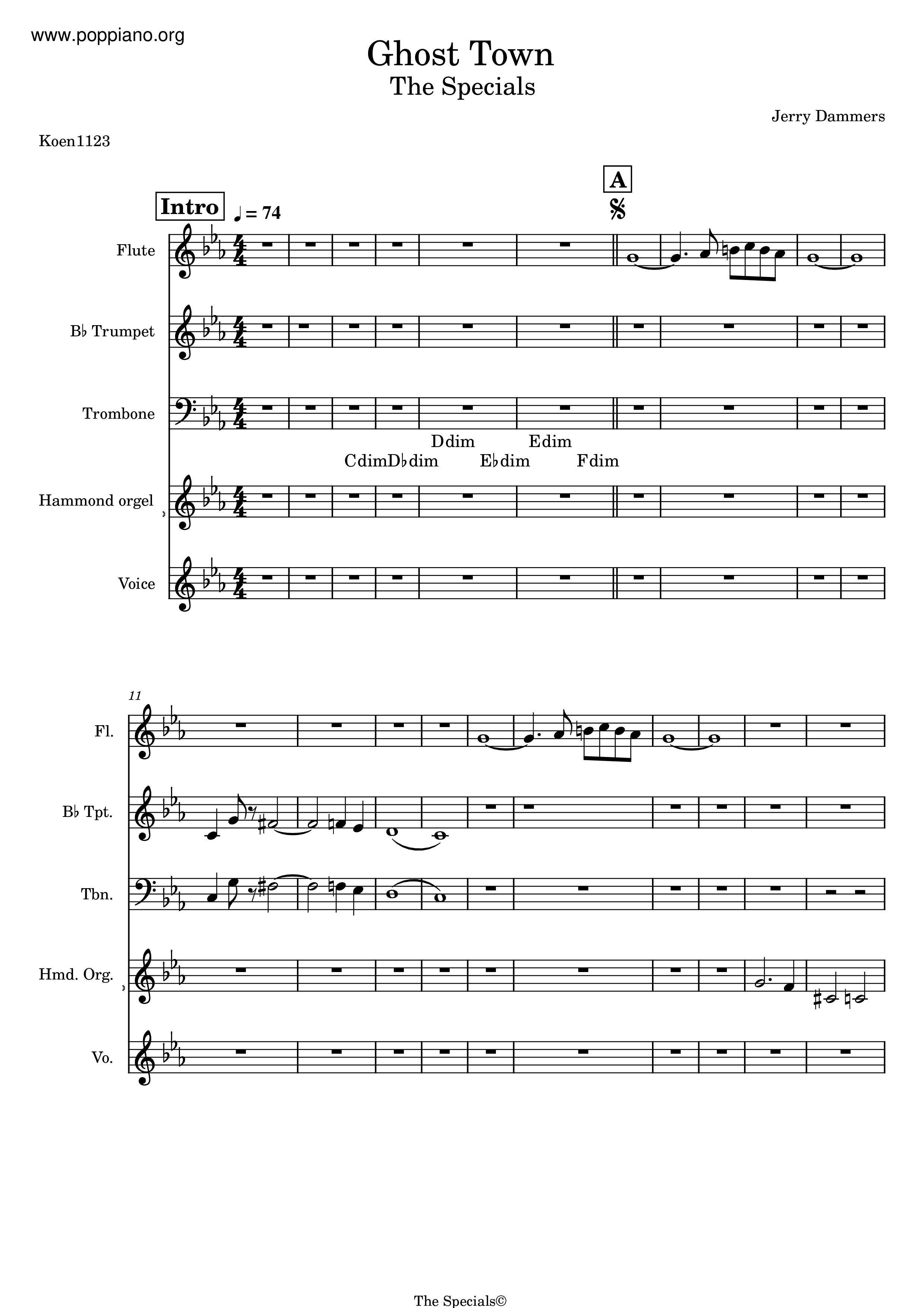 The Specials-Ghost Town Sheet Music pdf, - Free Score Download ★