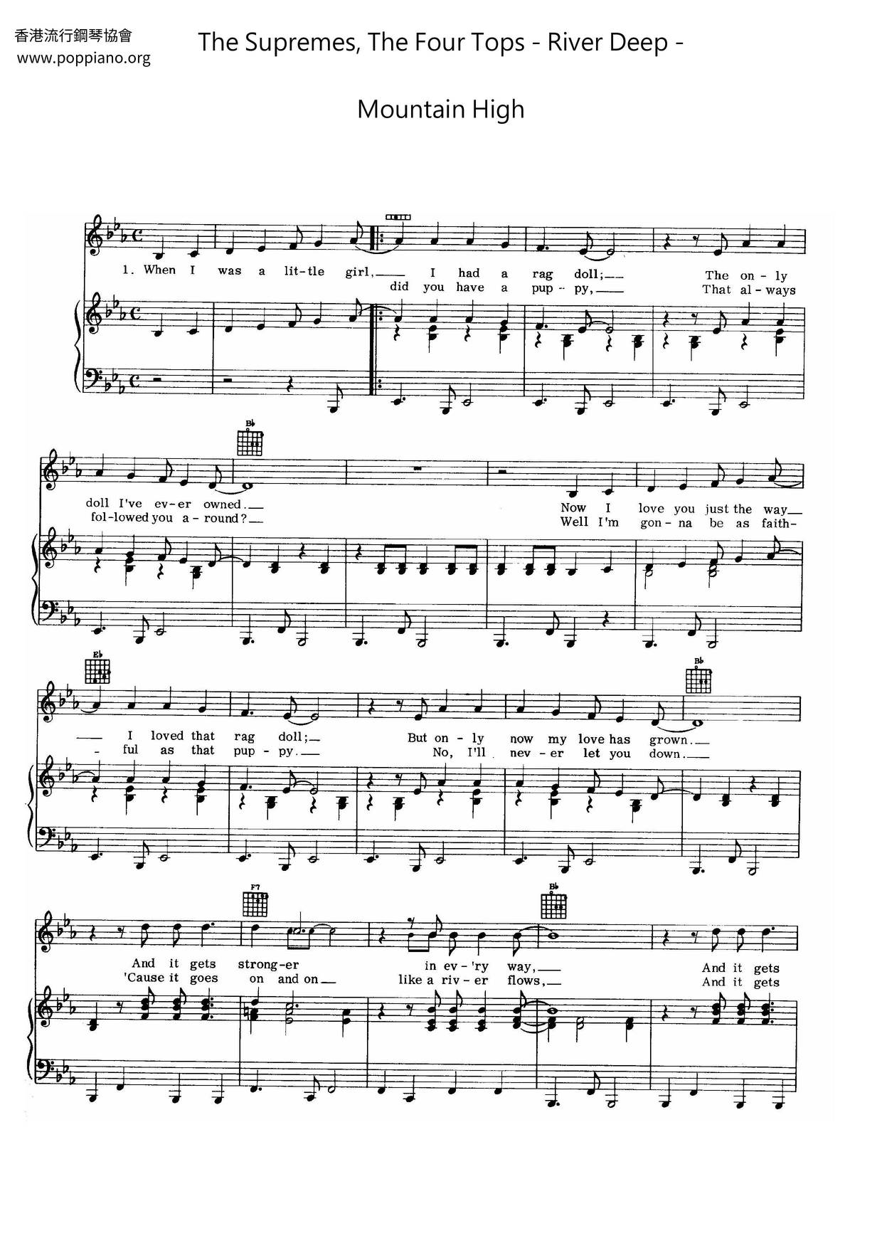 The Supremes, The Four Tops-River Deep - Mountain High Sheet Music pdf ...