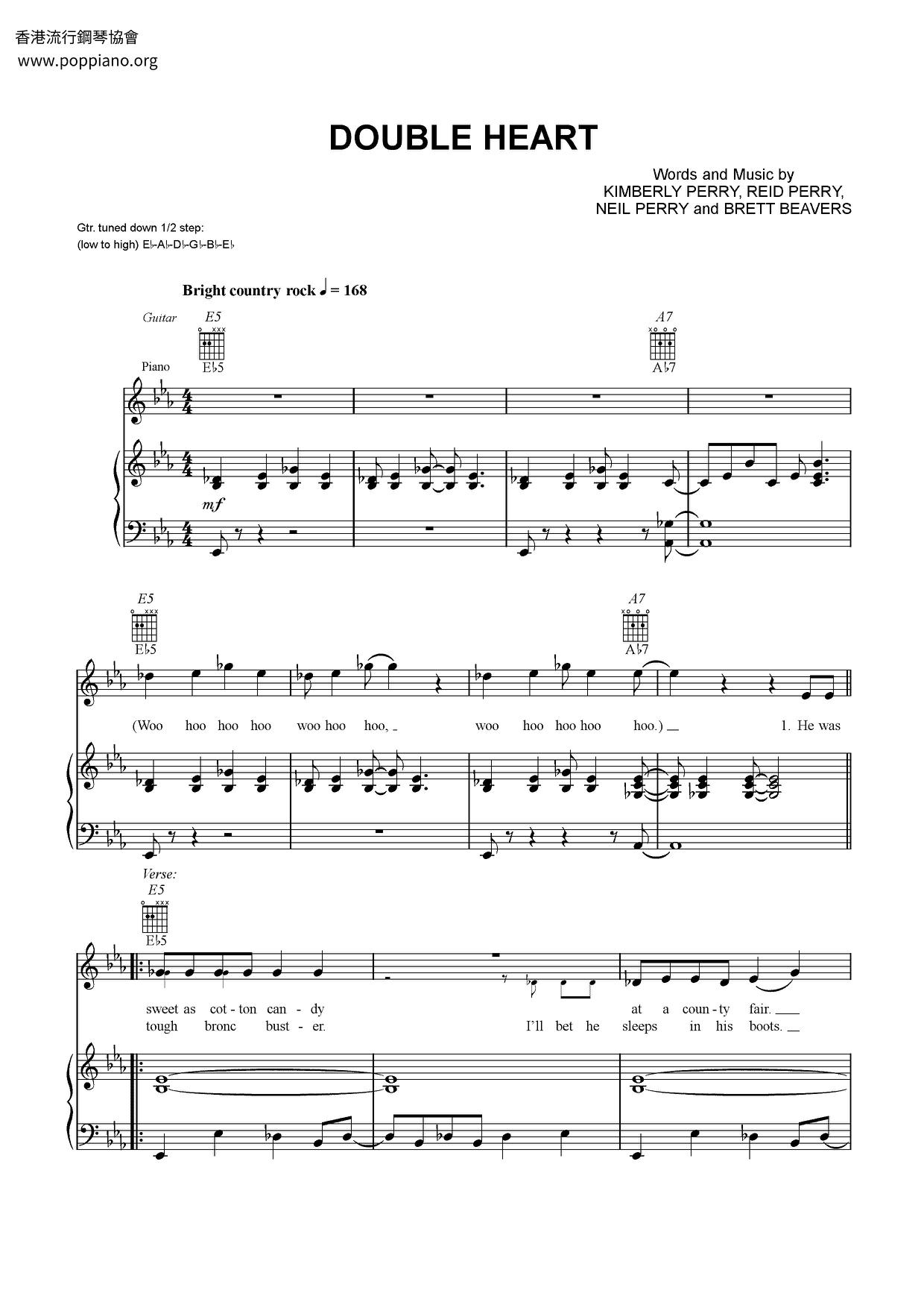 The Band Perry-Double Heart Sheet Music pdf, - Free Score Download ★