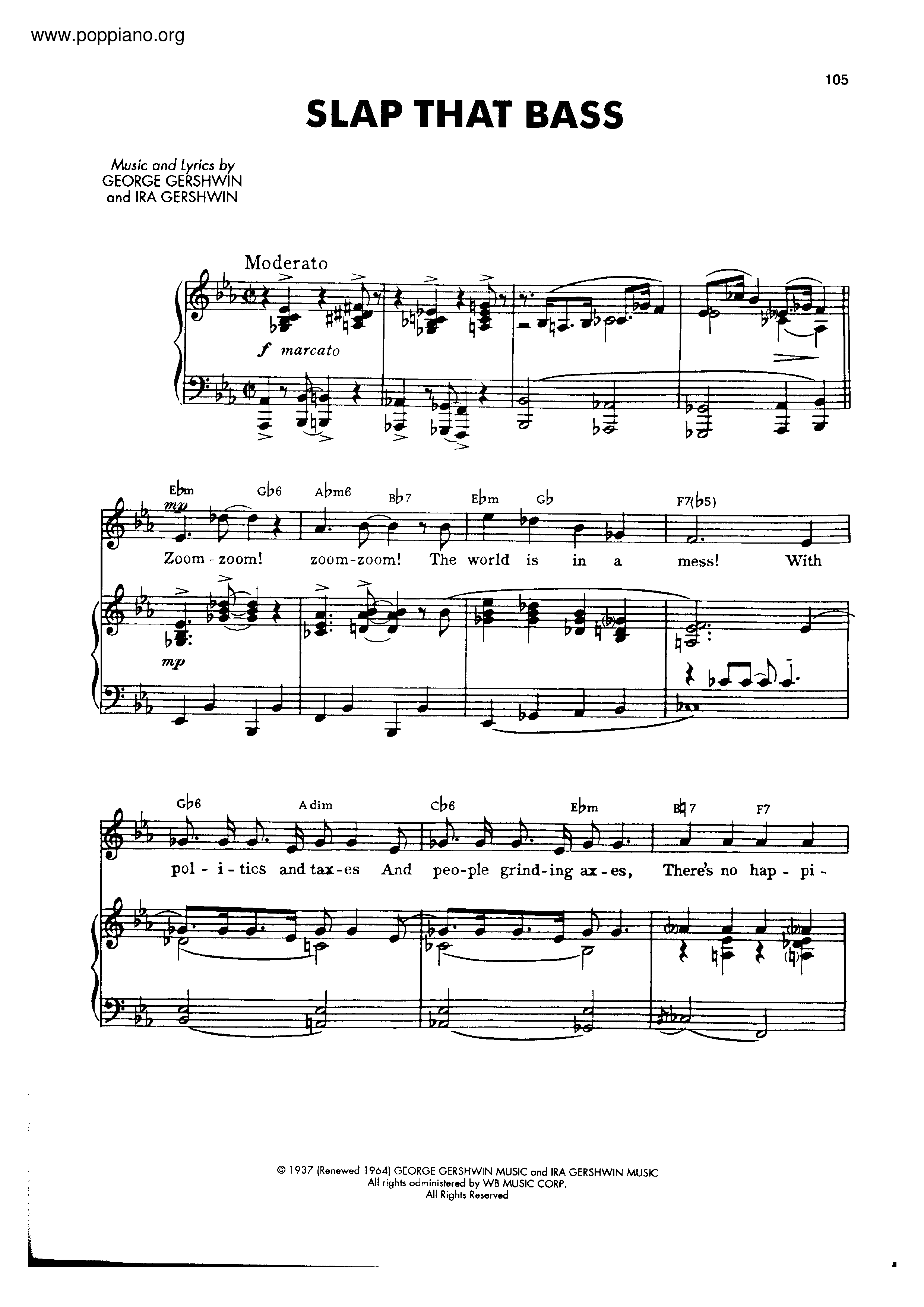 George Gershwin-Slap That Bass Sheet Music pdf, - Free Score Download ★