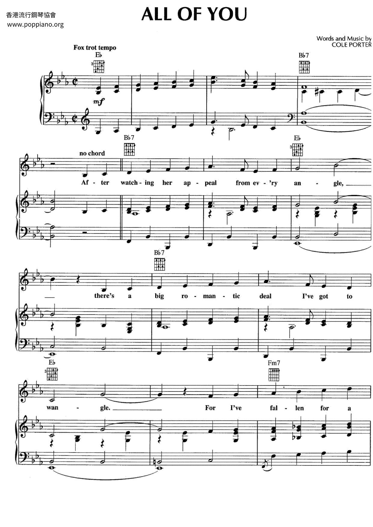 George Gershwin-All Of You Sheet Music pdf, - Free Score Download ★