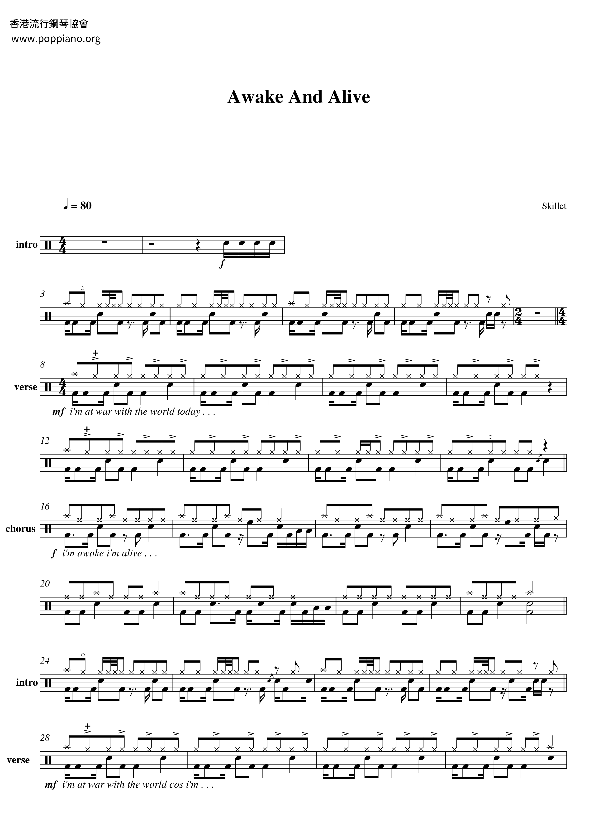 Skillet Hero Drum Sheet Music at Monte Stock blog