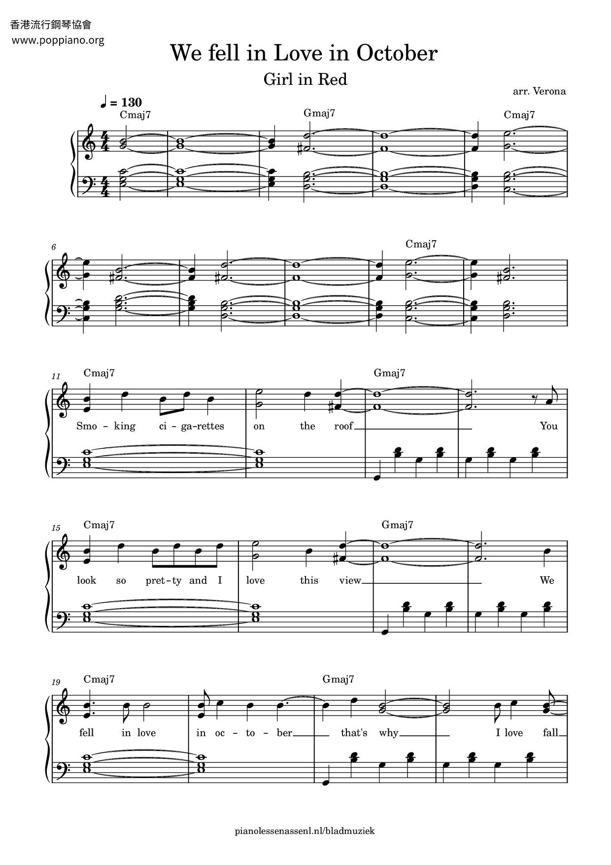 Girl In Red-We Fell In Love In October Sheet Music pdf, - Free Score ...