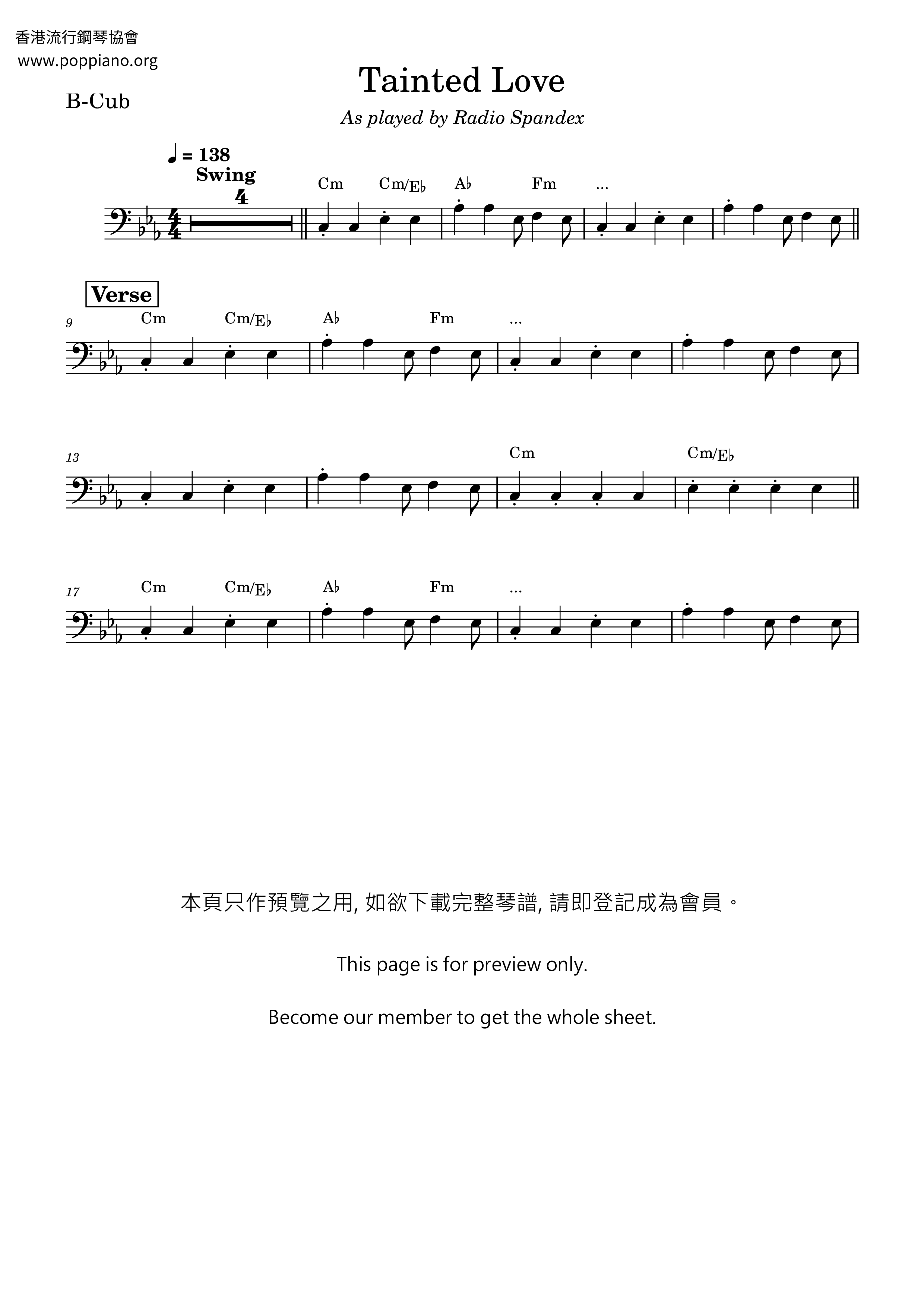 Scorpions-Tainted Love Sheet Music pdf, - Free Score Download ★