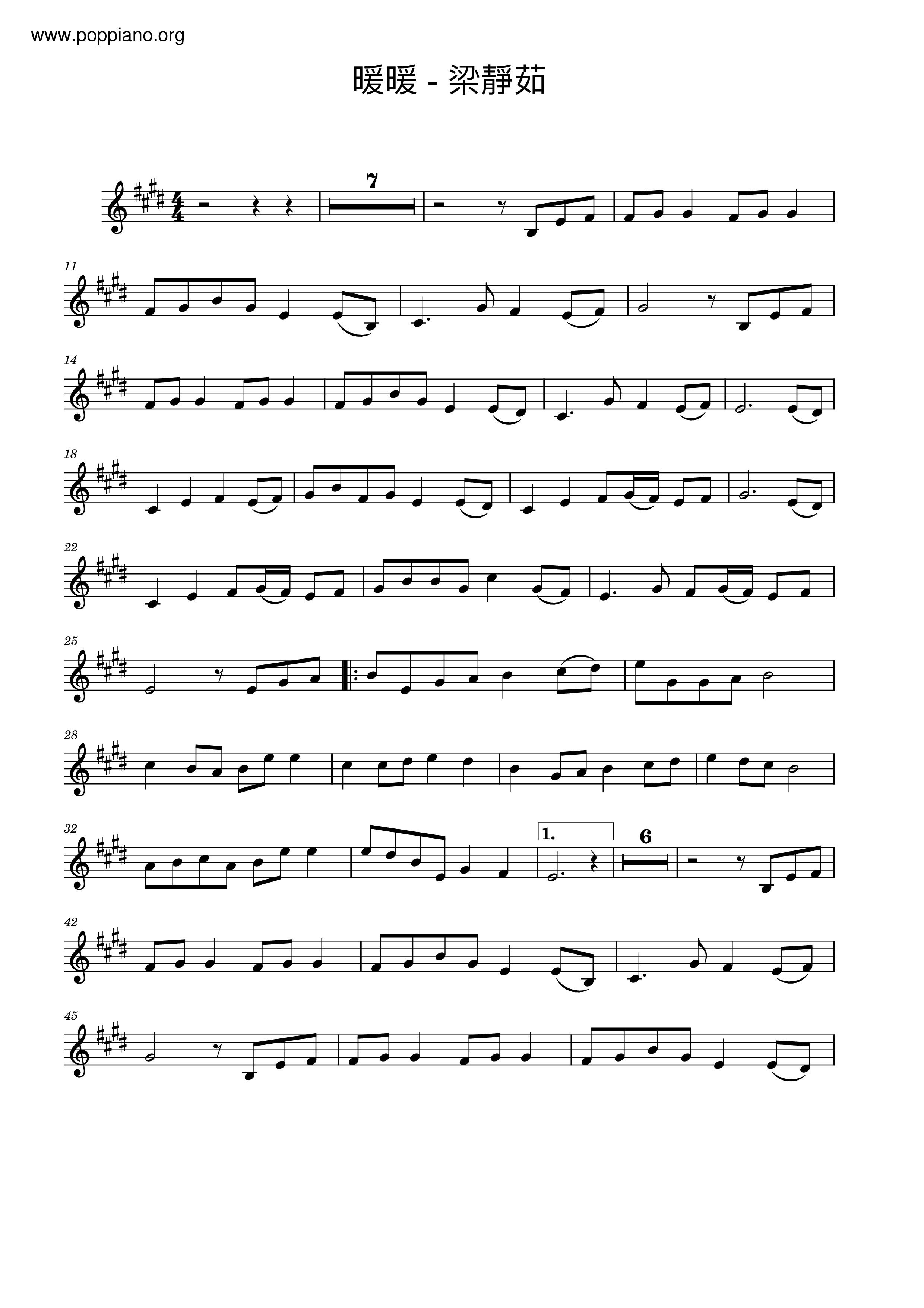 Fish Leong-Warm Nuan Violin Score pdf, - Free Score Download ★