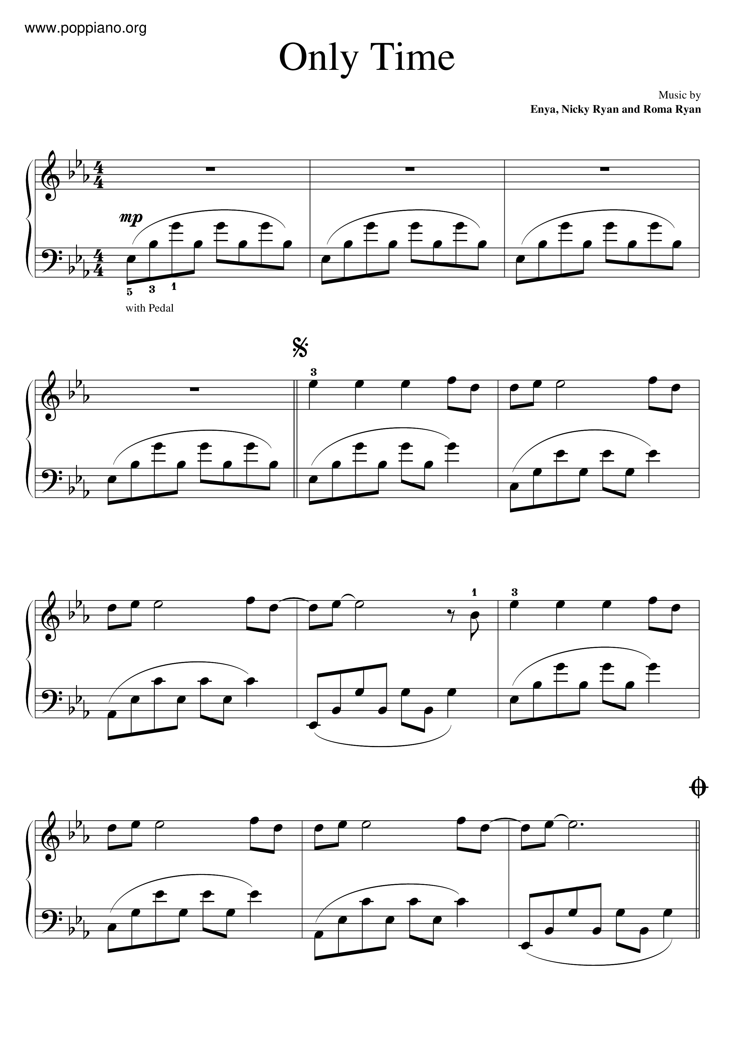 only time | Sheet Music | Piano Score Free PDF Download | HK Pop Piano ...