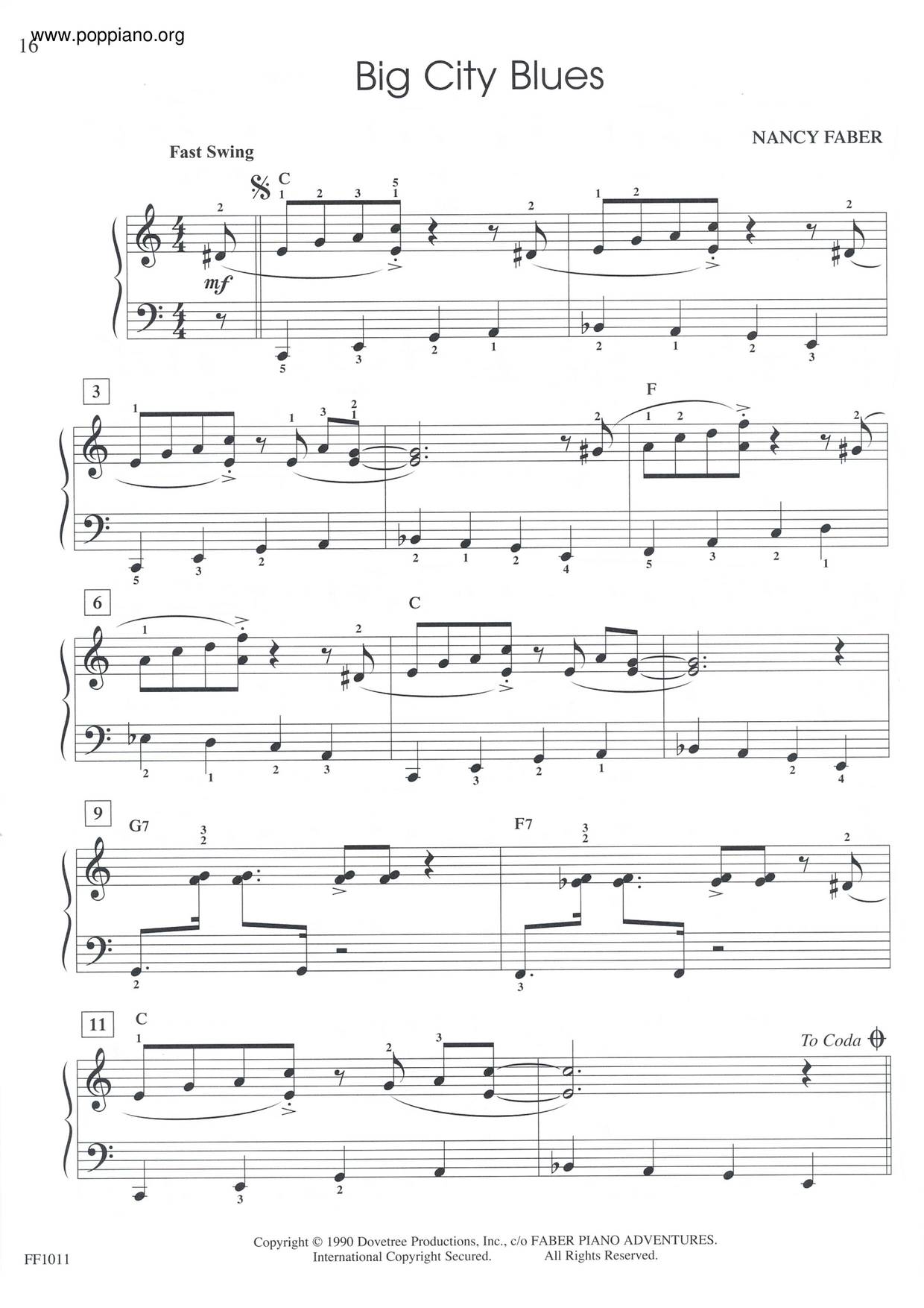 Nancy Faber-Big City Blues Sheet Music pdf, - Free Score Download ★