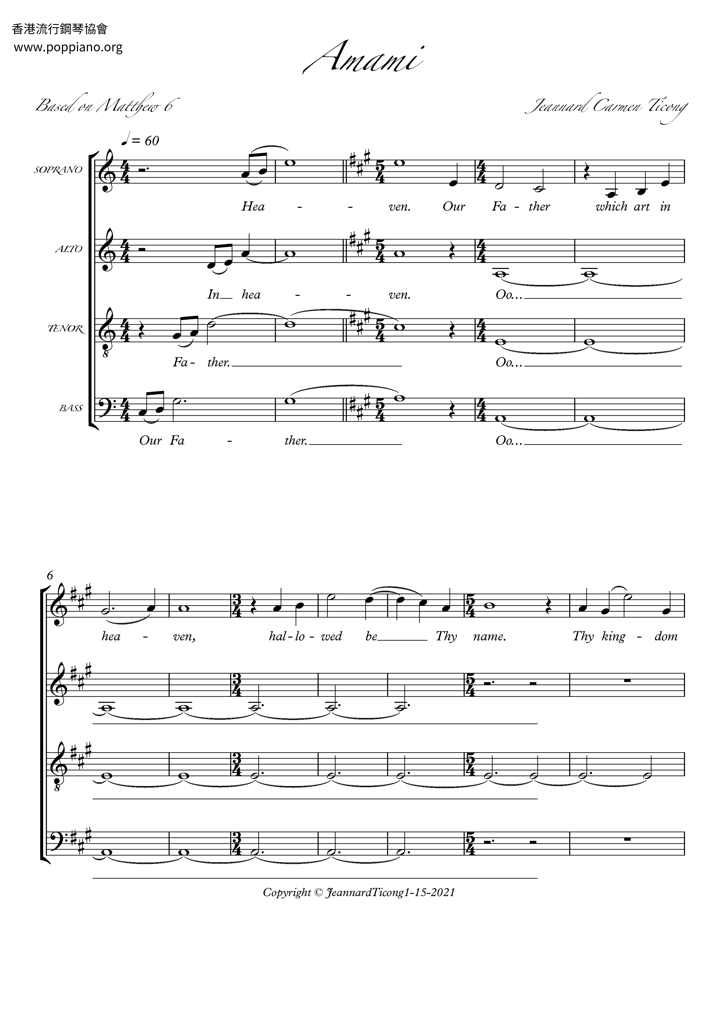 hymn-Amami Sheet Music pdf, - Free Score Download ★