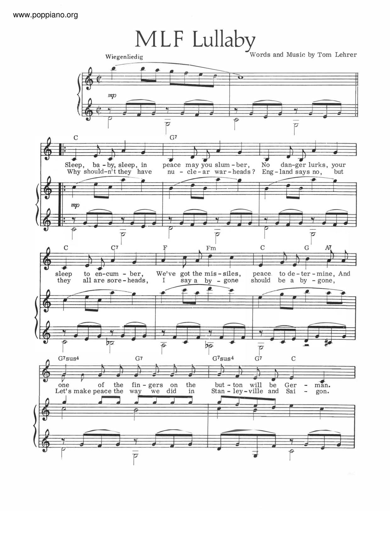 Hymn-MLF Lullaby Sheet Music pdf, - Free Score Download ★