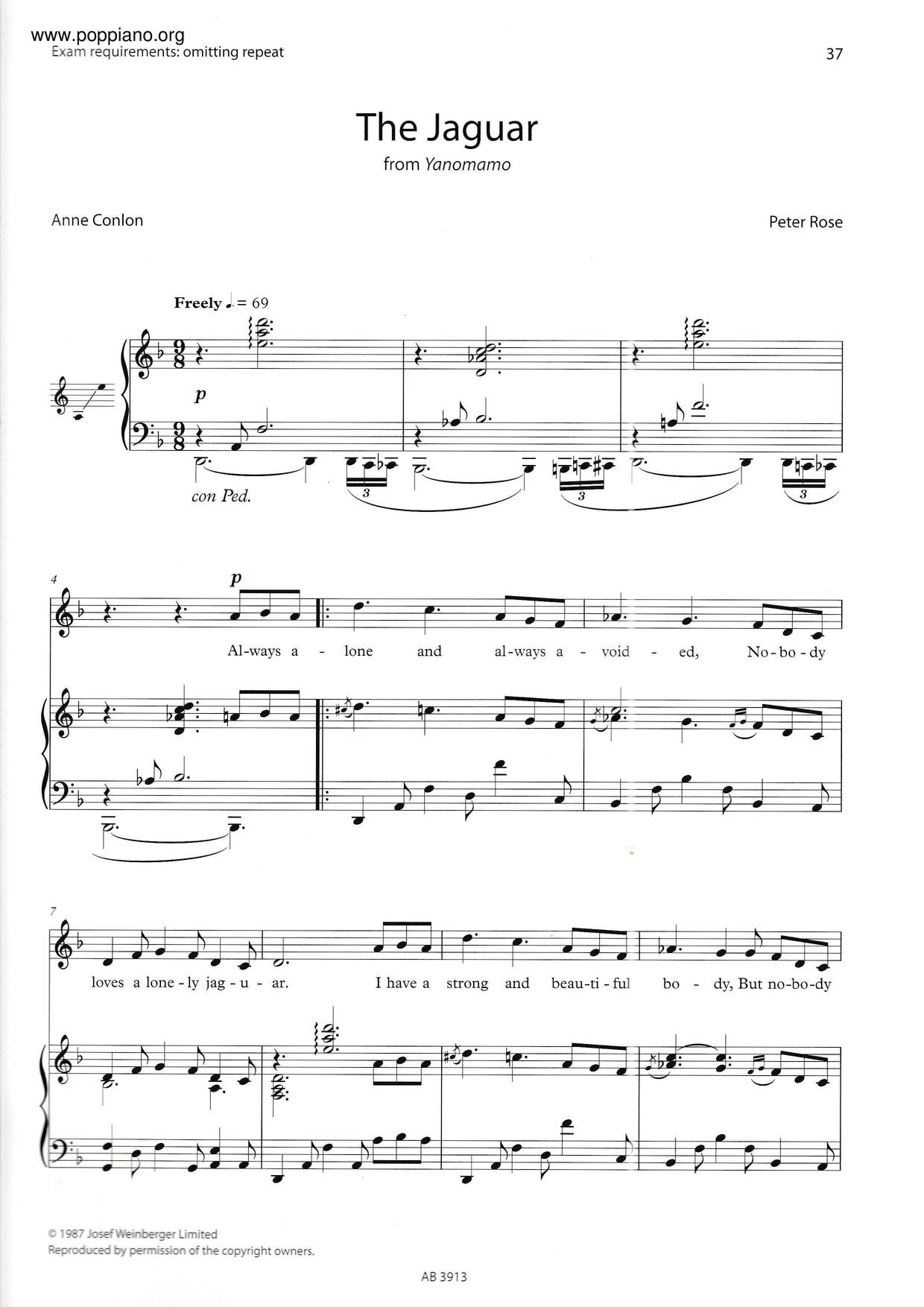 Peter Rose-The Jaguar Sheet Music pdf, - Free Score Download ★