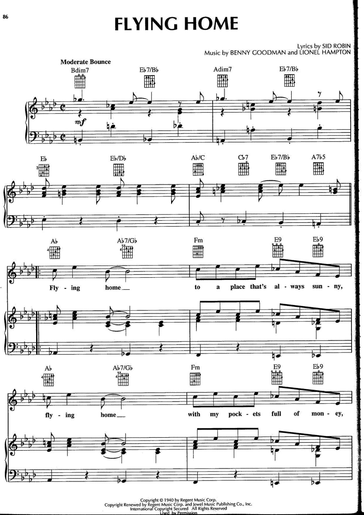 Benny Goodman-Flying Home 琴譜pdf-香港流行鋼琴協會琴譜下載 ★