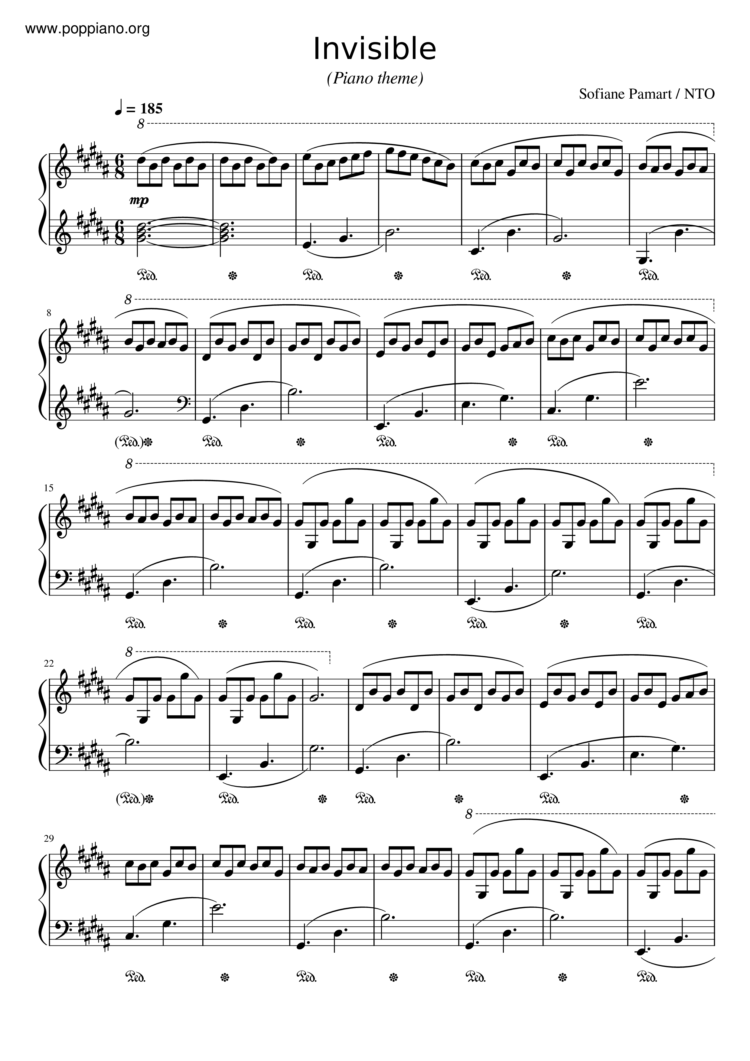 Invisible | Sheet Music | Piano Score Free PDF Download | HK Pop Piano ...