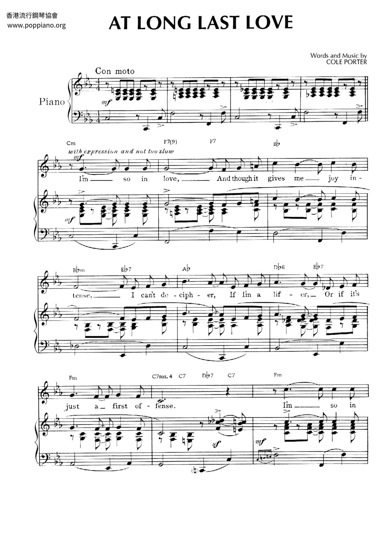 Cole Porter-At Long Last Love Sheet Music pdf, - Free Score Download ★