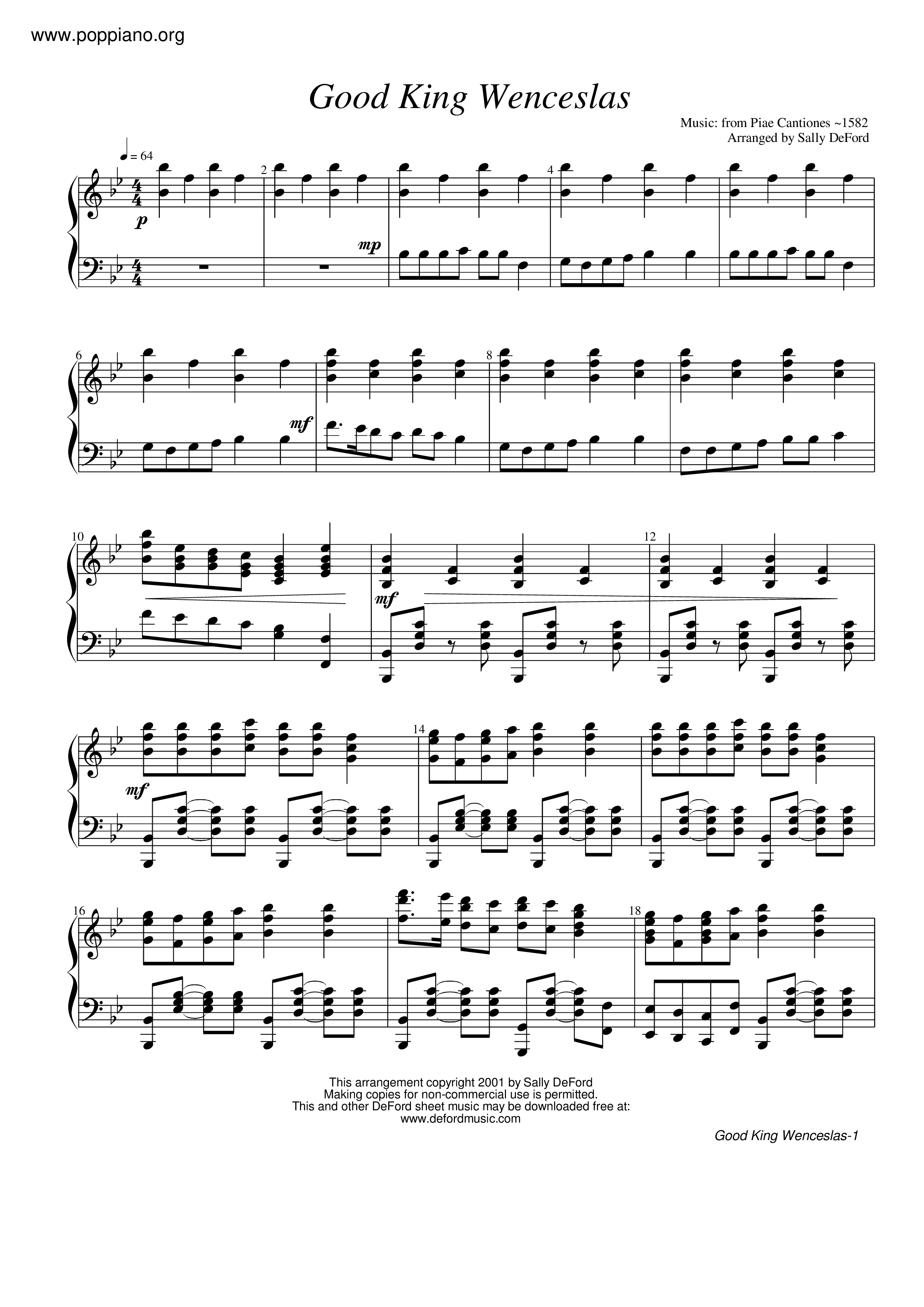 Christmas-Good King Wenceslas 琴譜pdf-香港流行鋼琴協會琴譜下載 ★