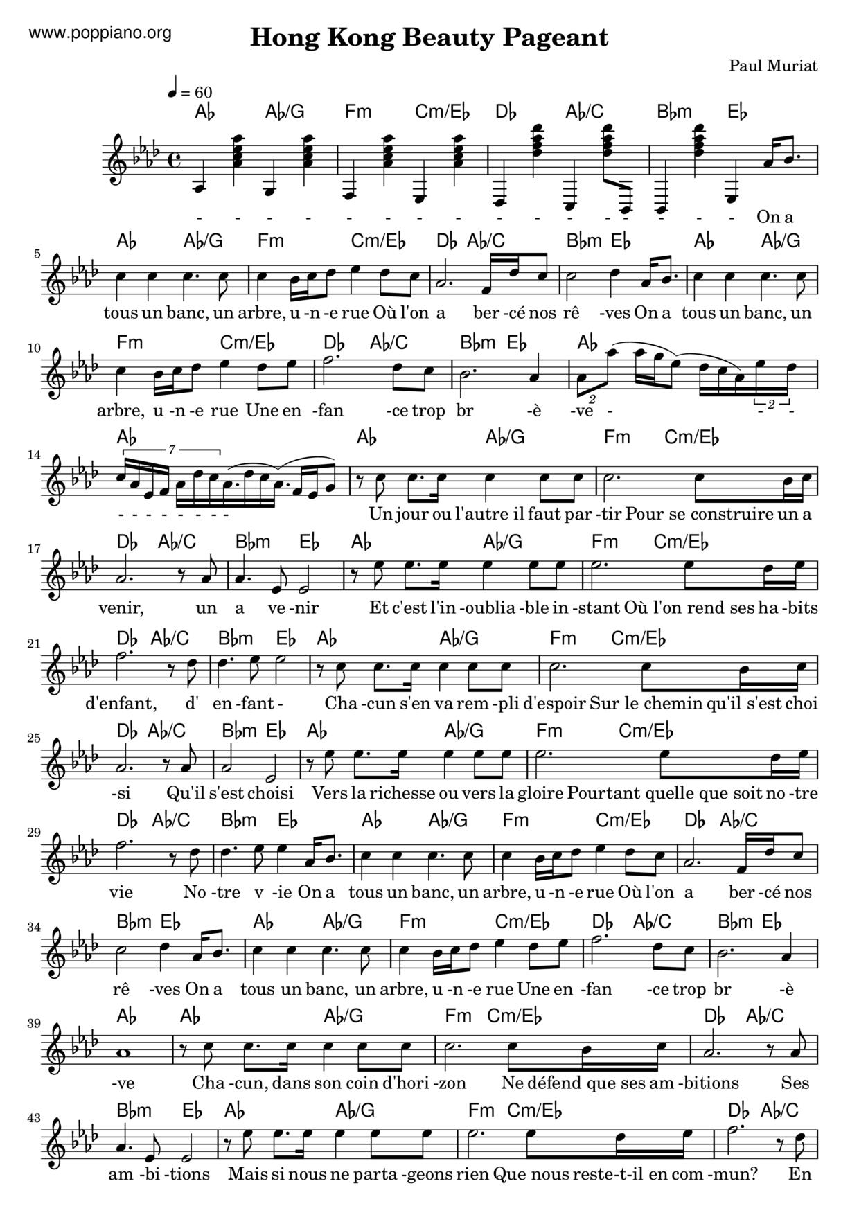 ★ 香港小姐音樂 - Sheet Music / Piano Score Free PDF Download - HK Pop Piano Academy