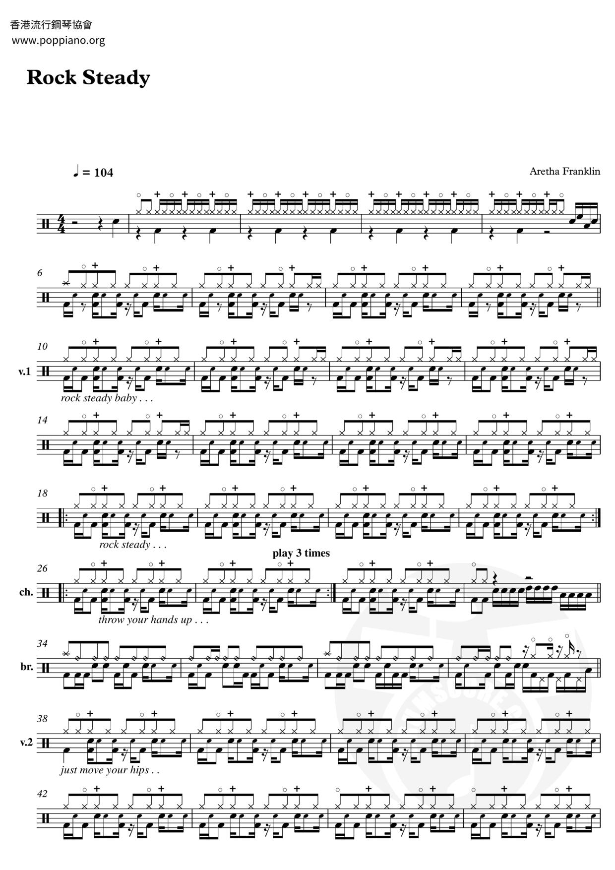 rock steady | Sheet Music | Piano Score Free PDF Download | HK Pop ...