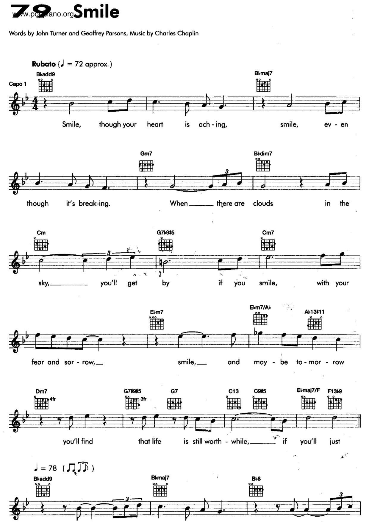 Smile- PDF琴譜免費下載 | 香港流行鋼琴協會 ★