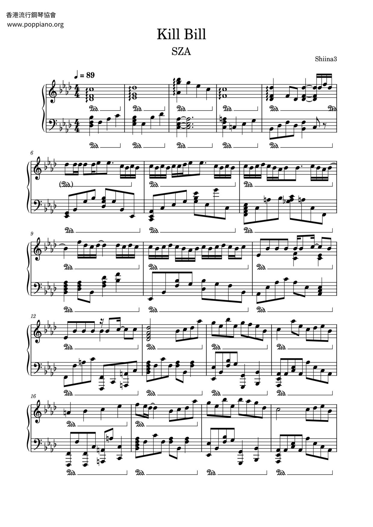 kill bill | Sheet Music | Piano Score Free PDF Download | HK Pop Piano ... kill bill | Sheet Music | Piano Score Free PDF Download | HK Pop Piano ...